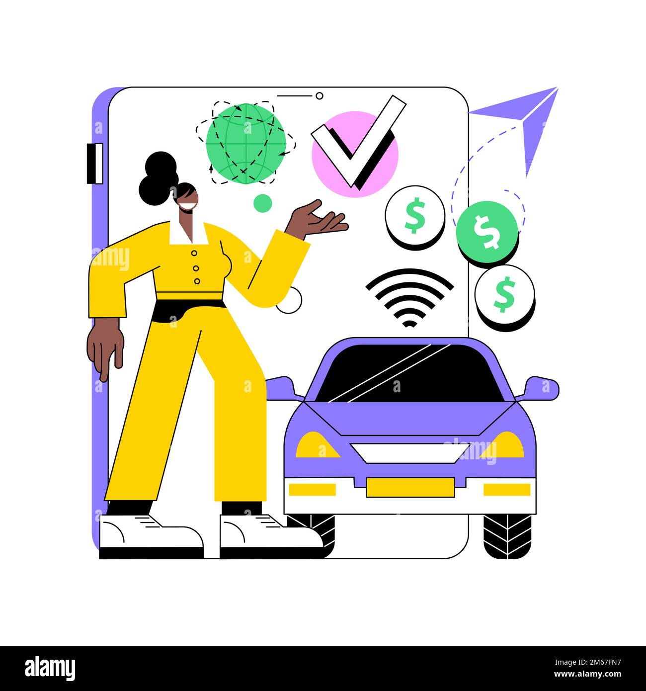 In vehicle payments abstract concept vector illustration. Payment ...