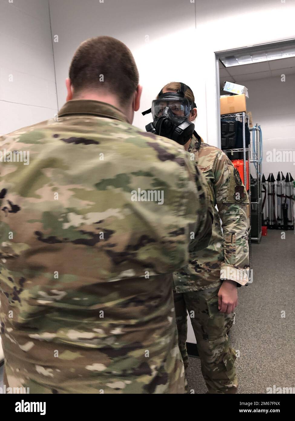 Senior Airman Alexander Sobus, a bioenvironmental engineer with the ...