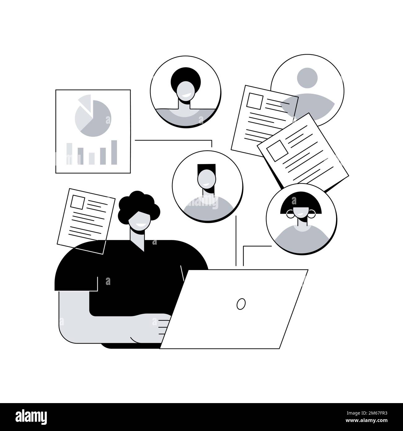 HR software abstract concept vector illustration. HR management ...