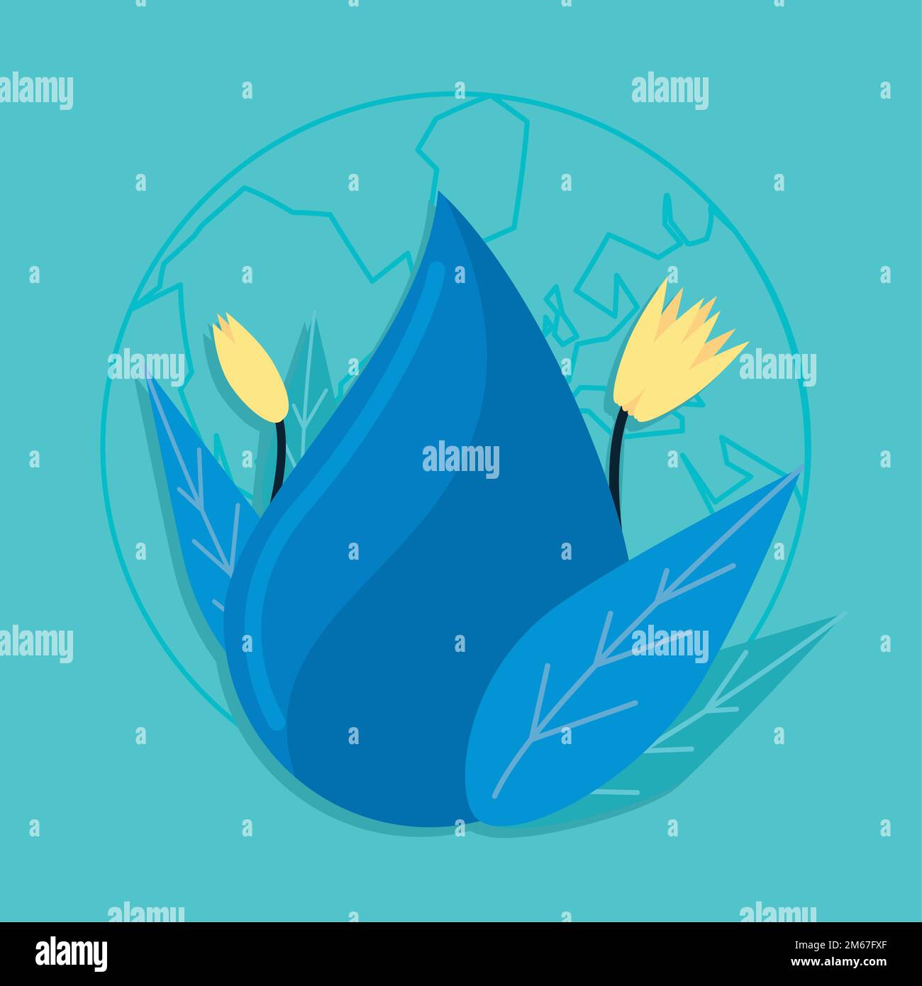 water drop with flowers Stock Vector Image & Art - Alamy