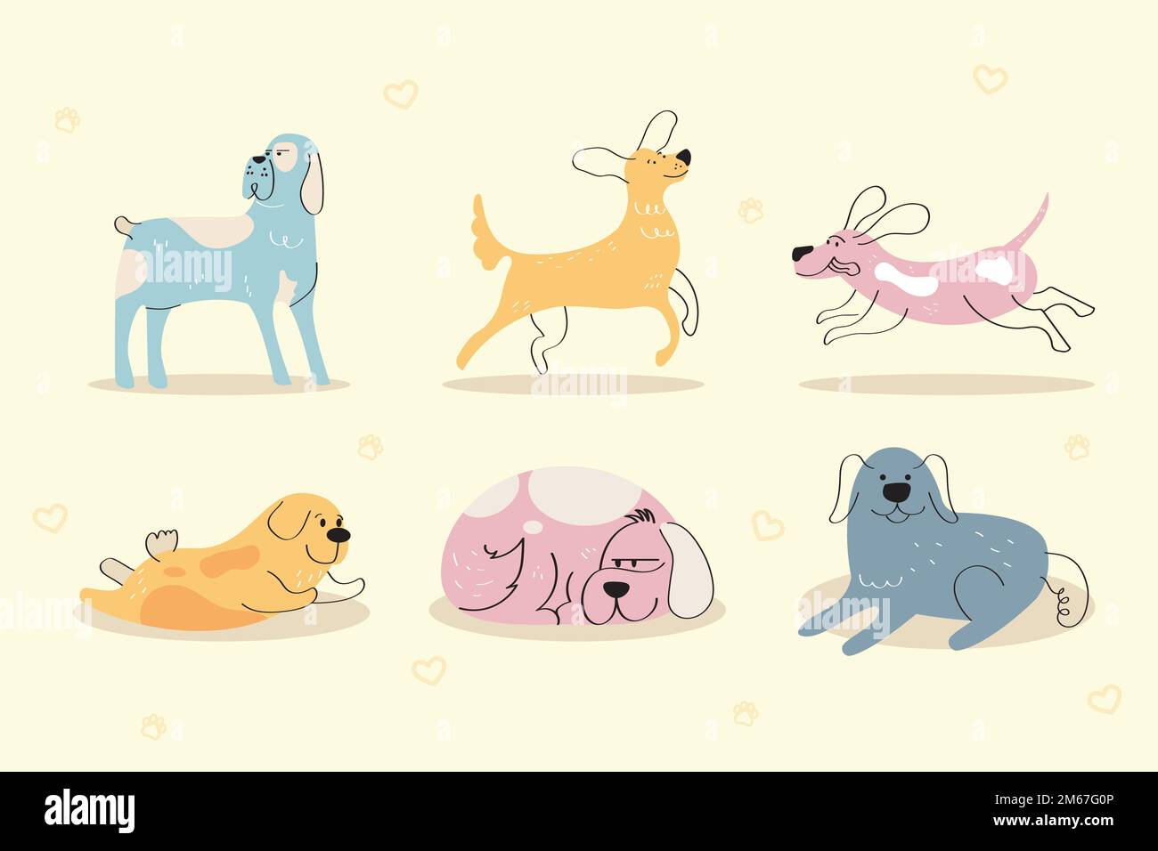cute six dogs animals Stock Vector Image & Art - Alamy
