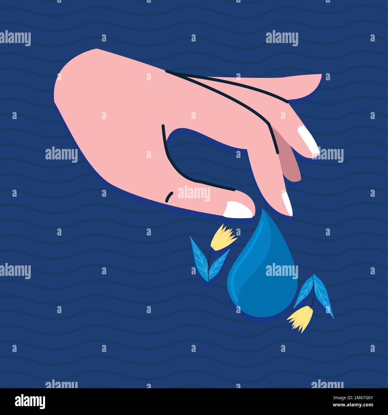 hand with water drop Stock Vector Image & Art - Alamy