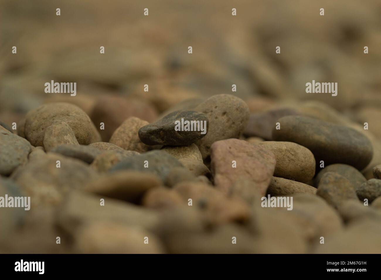 A clsoeup shot of pile of pepples against a blured background Stock ...