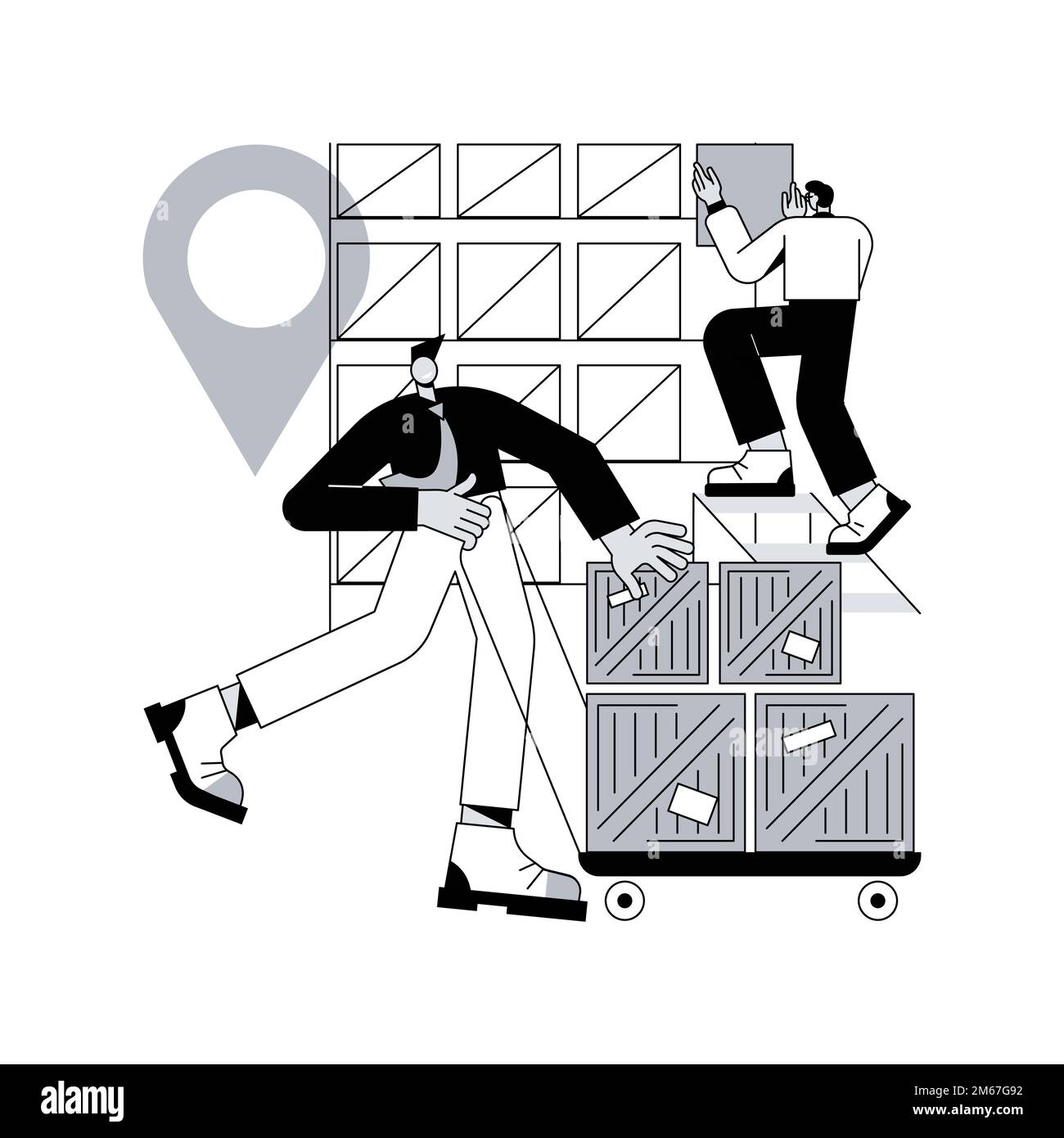 Transit warehouse abstract concept vector illustration. Bonded ...