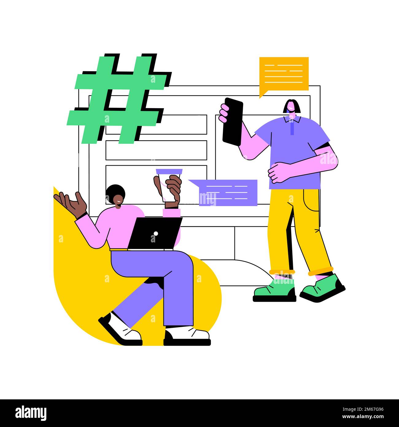 Microblog platform abstract concept vector illustration. Microblogging ...