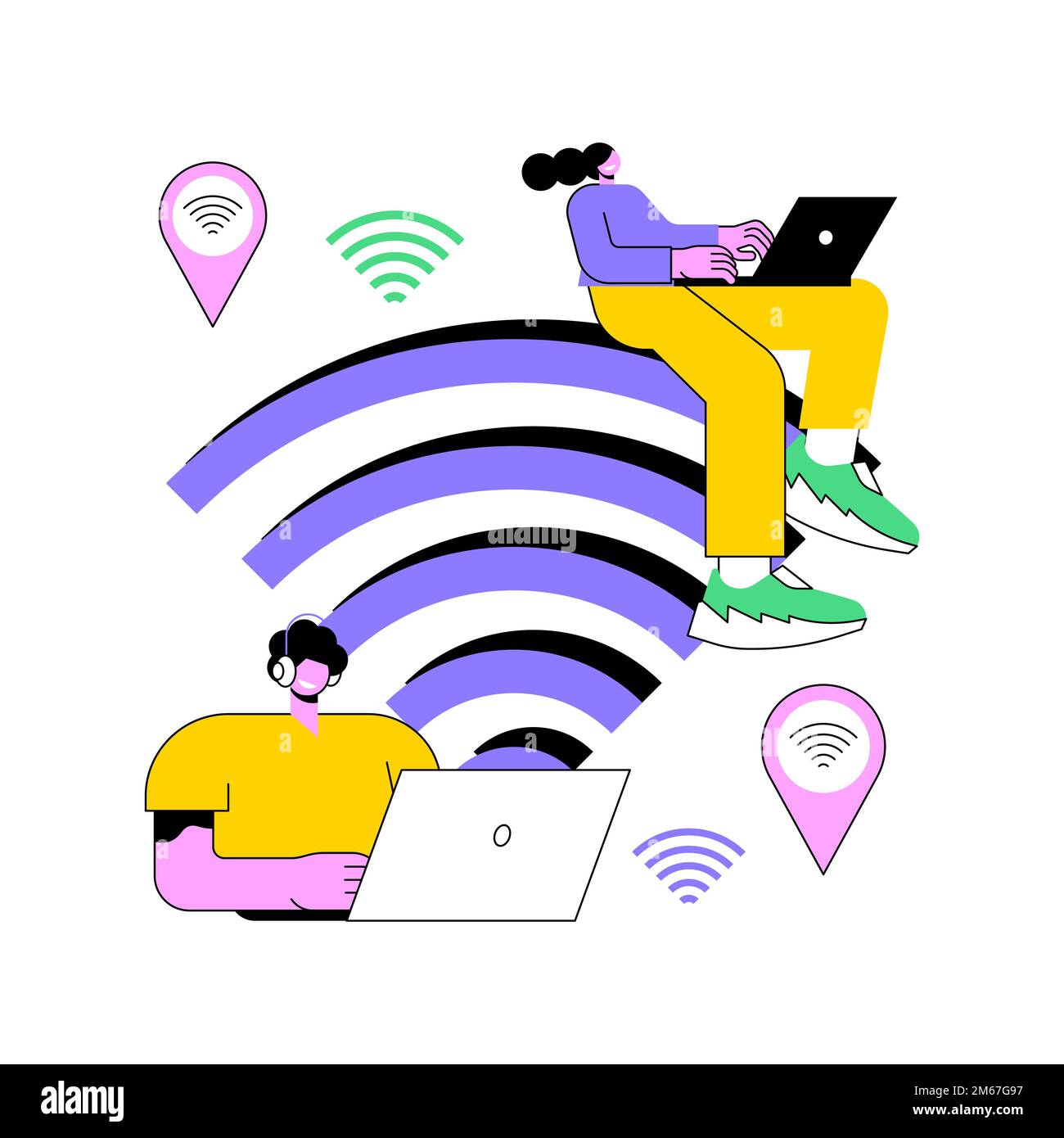 Wi-fi connection abstract concept vector illustration. Internet ...