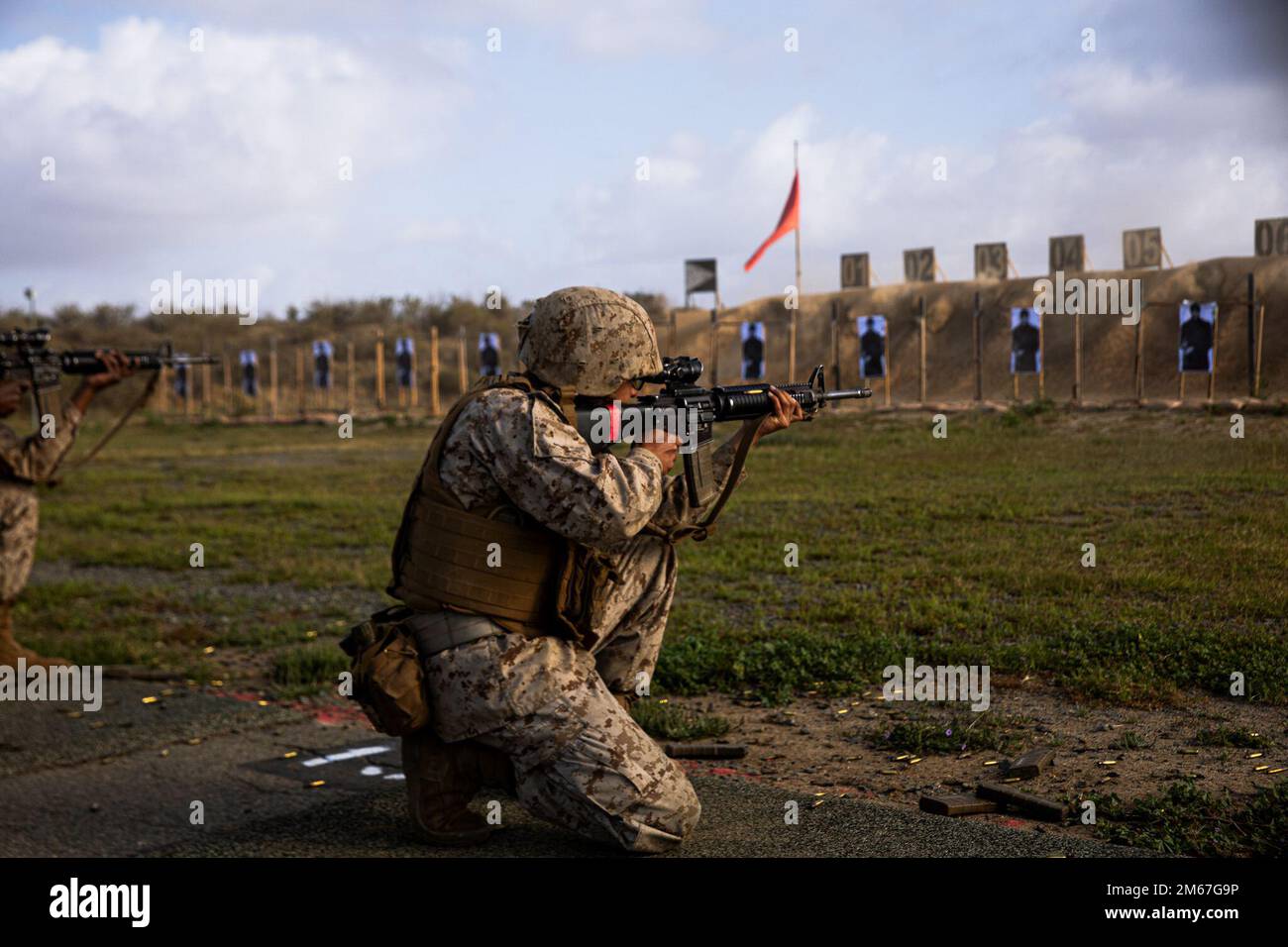 A U.S. Marine Corps Recruit with Alpha Company, 1st Recruit Training ...