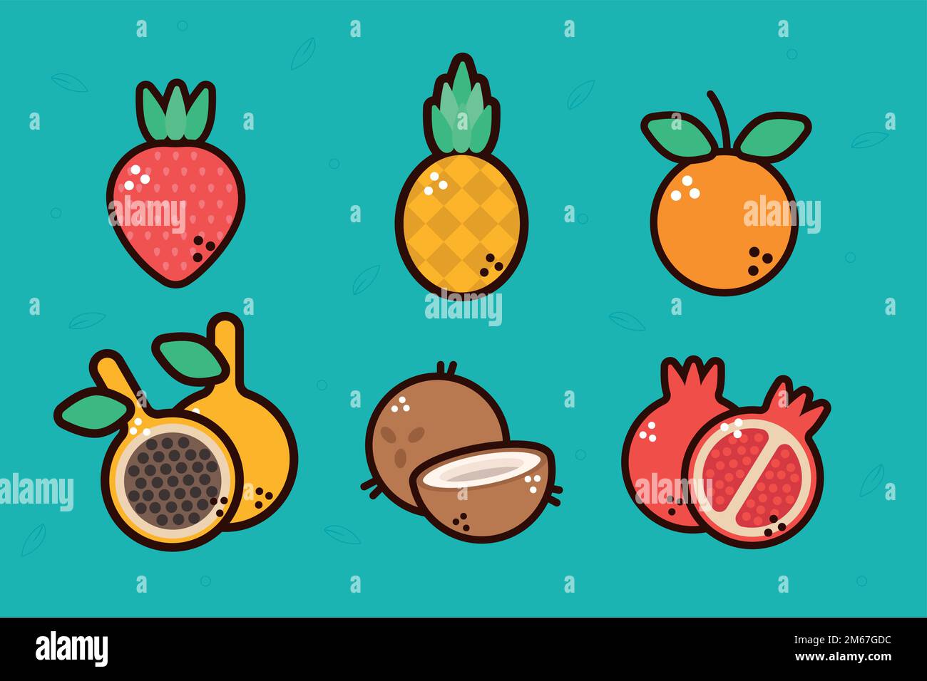 six fresh fruits healthy Stock Vector Image & Art - Alamy