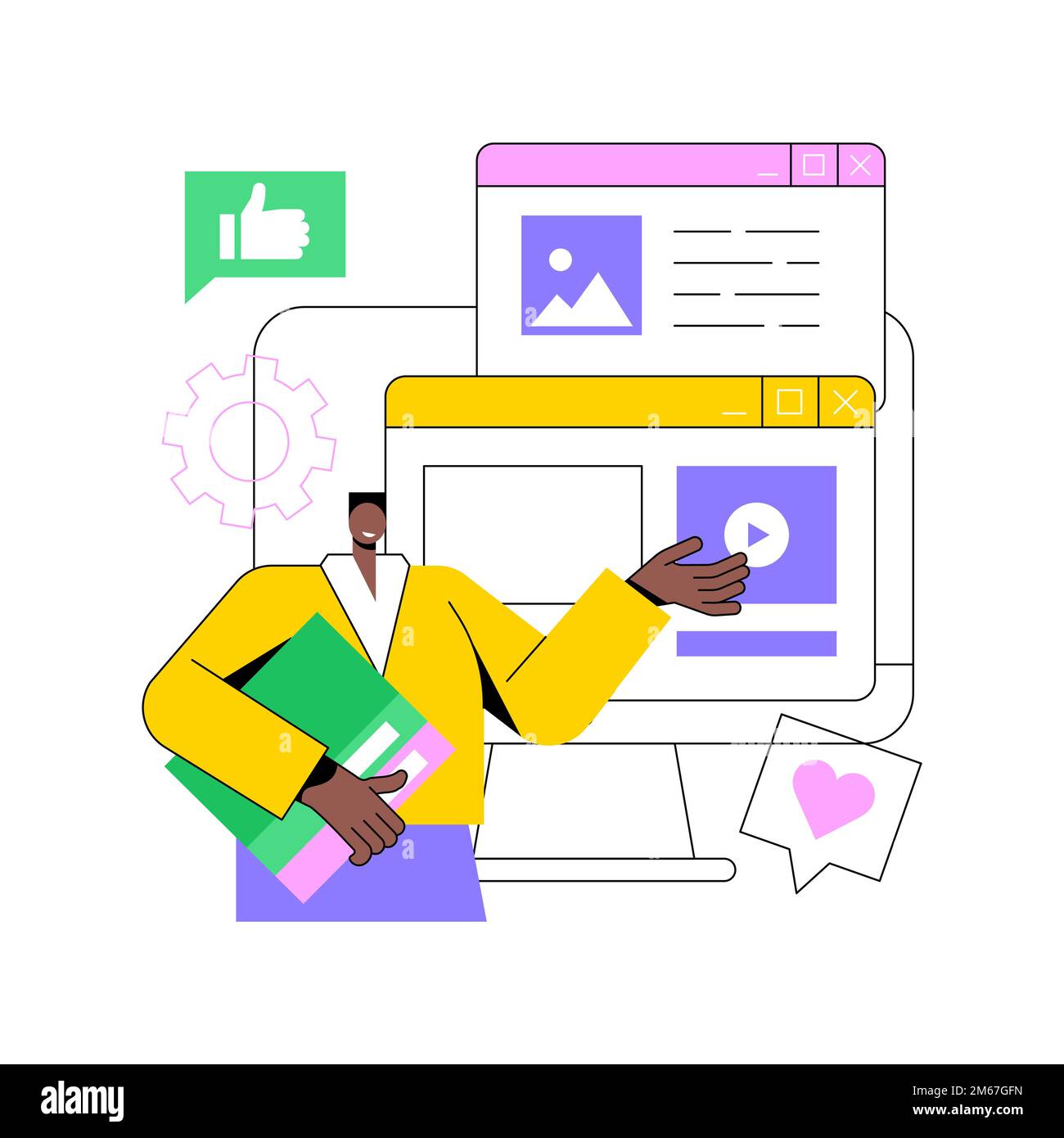 Content aggregator abstract concept vector illustration. Aggregator ...