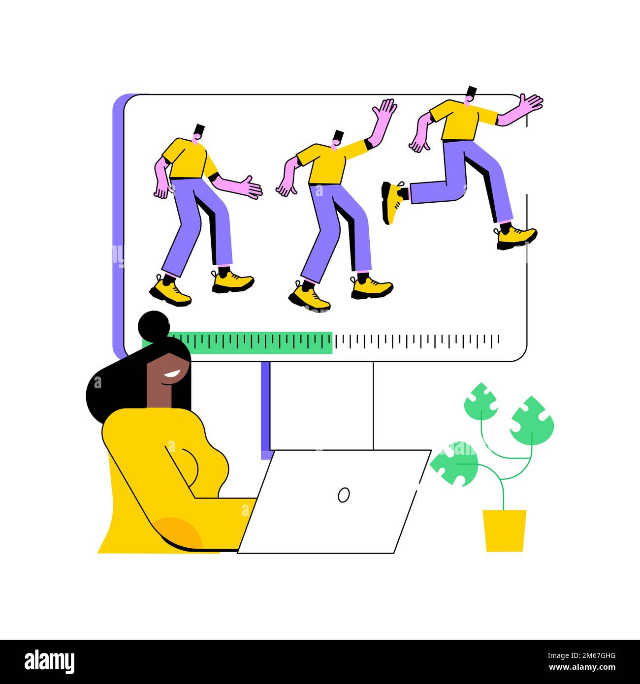 Computer animation abstract concept vector illustration. Animation ...