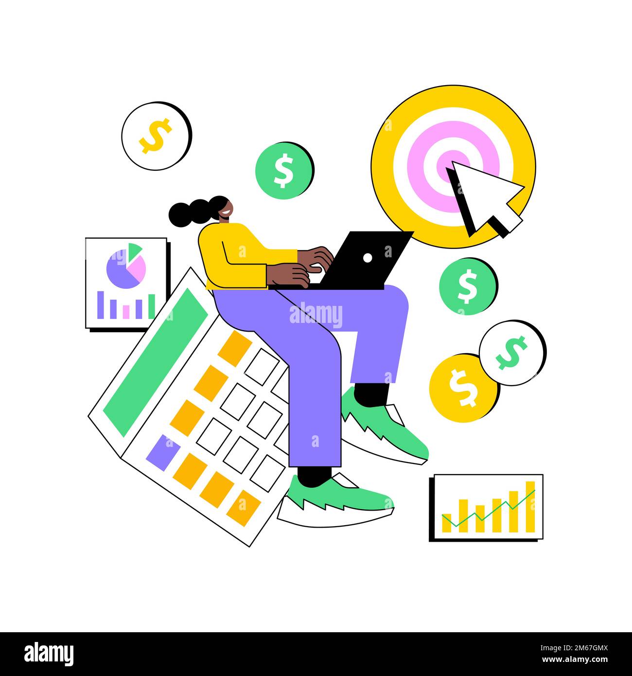 PPC management abstract concept vector illustration. PPC service, pay ...