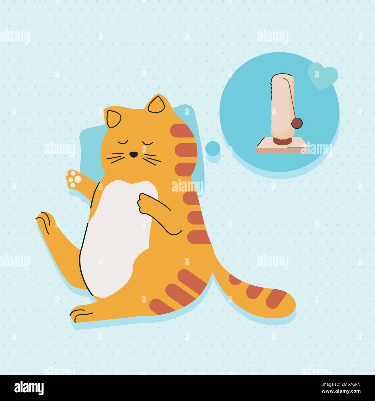 cute cat dreaming with toy Stock Vector Image & Art - Alamy