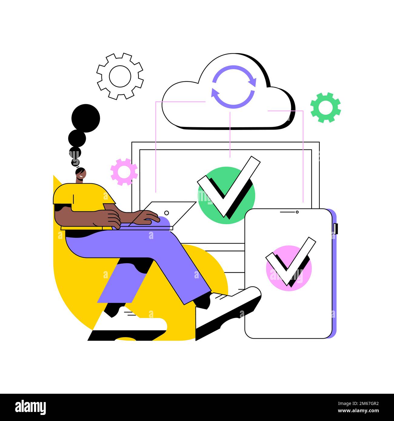 Cloud Connection Abstract Concept Vector Illustration Connectivity