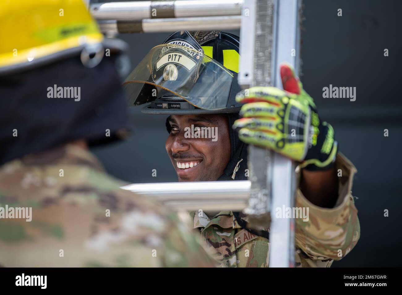 Senior Airman Walter Pitt, 18th Civil Engineer Squadron firefighter ...