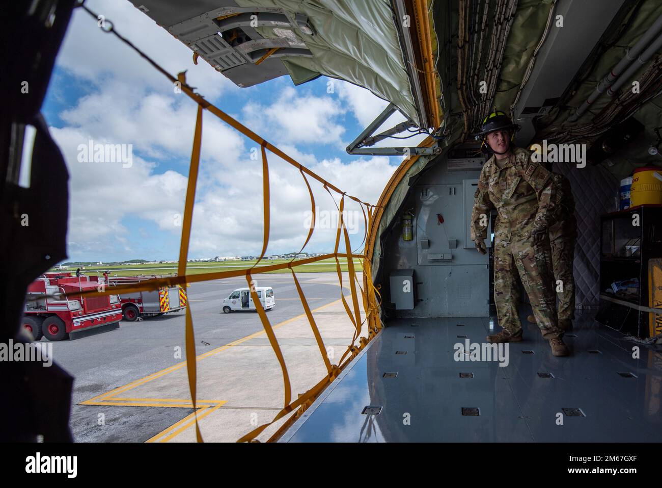 18th Civil Engineer Squadron firefighters test their ability to open a ...