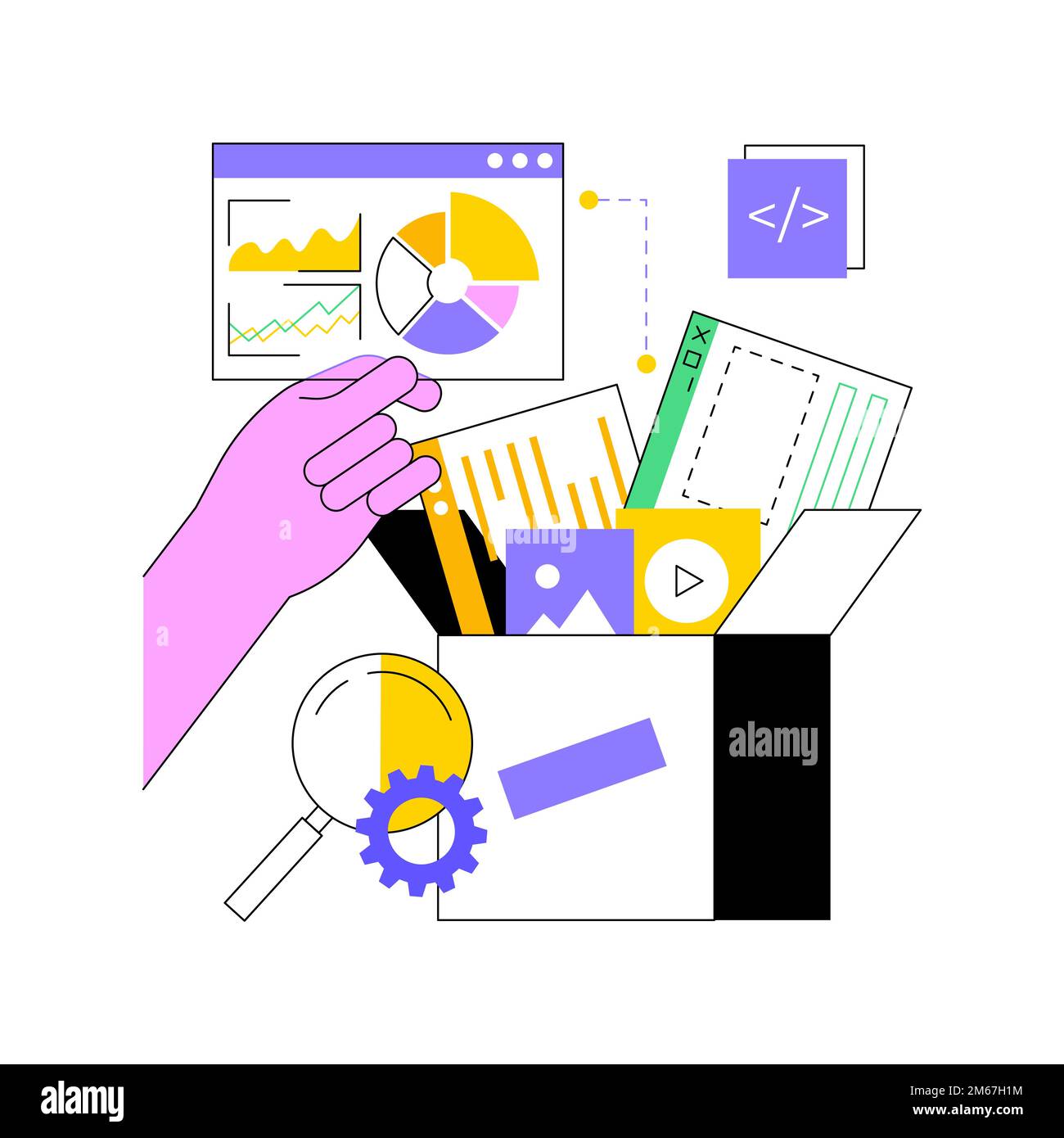 Packaged software abstract concept vector illustration. Multiple ...