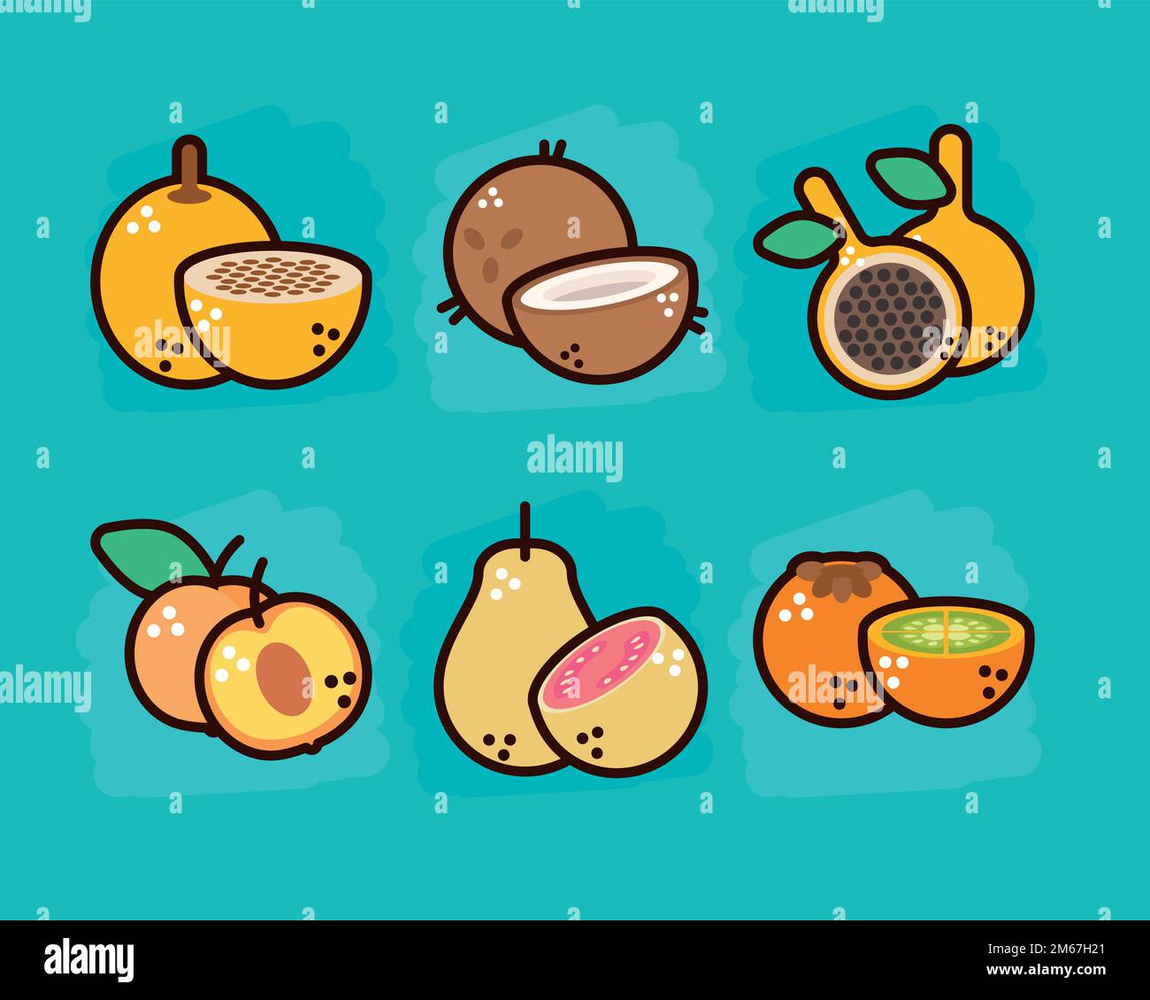 six healthy fruits Stock Vector Image & Art - Alamy