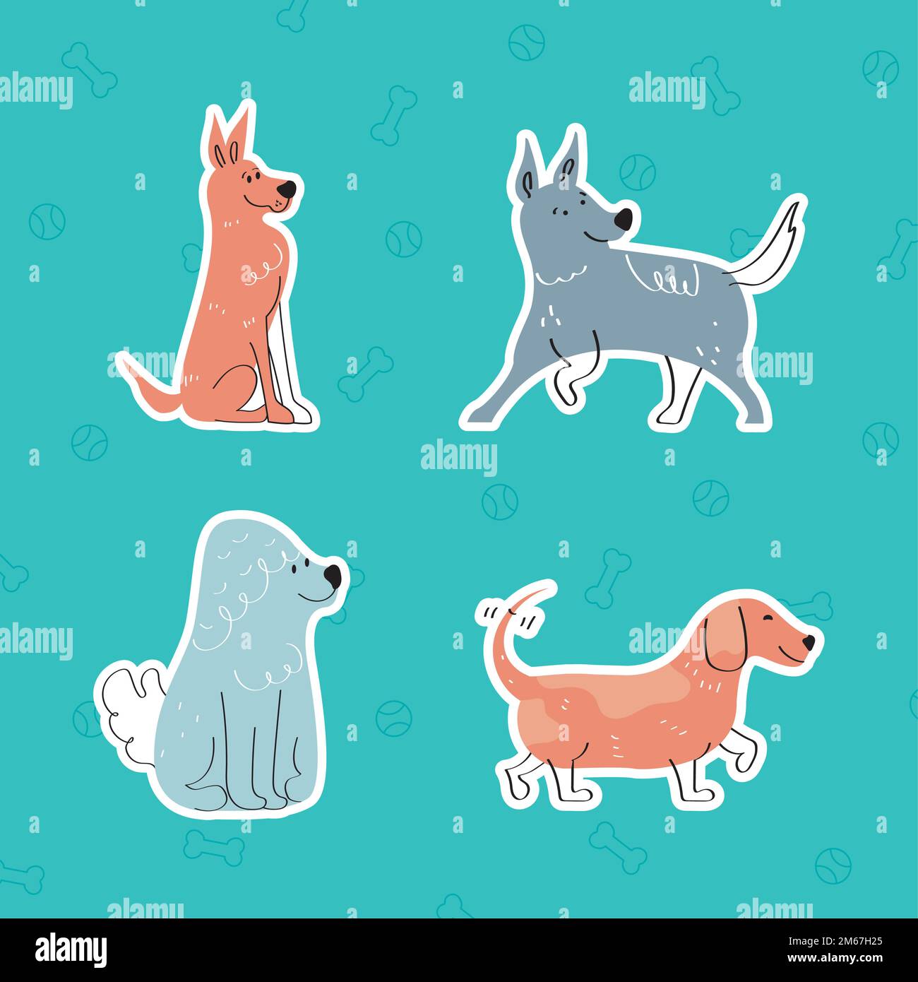 four cute dogs characters Stock Vector Image & Art - Alamy