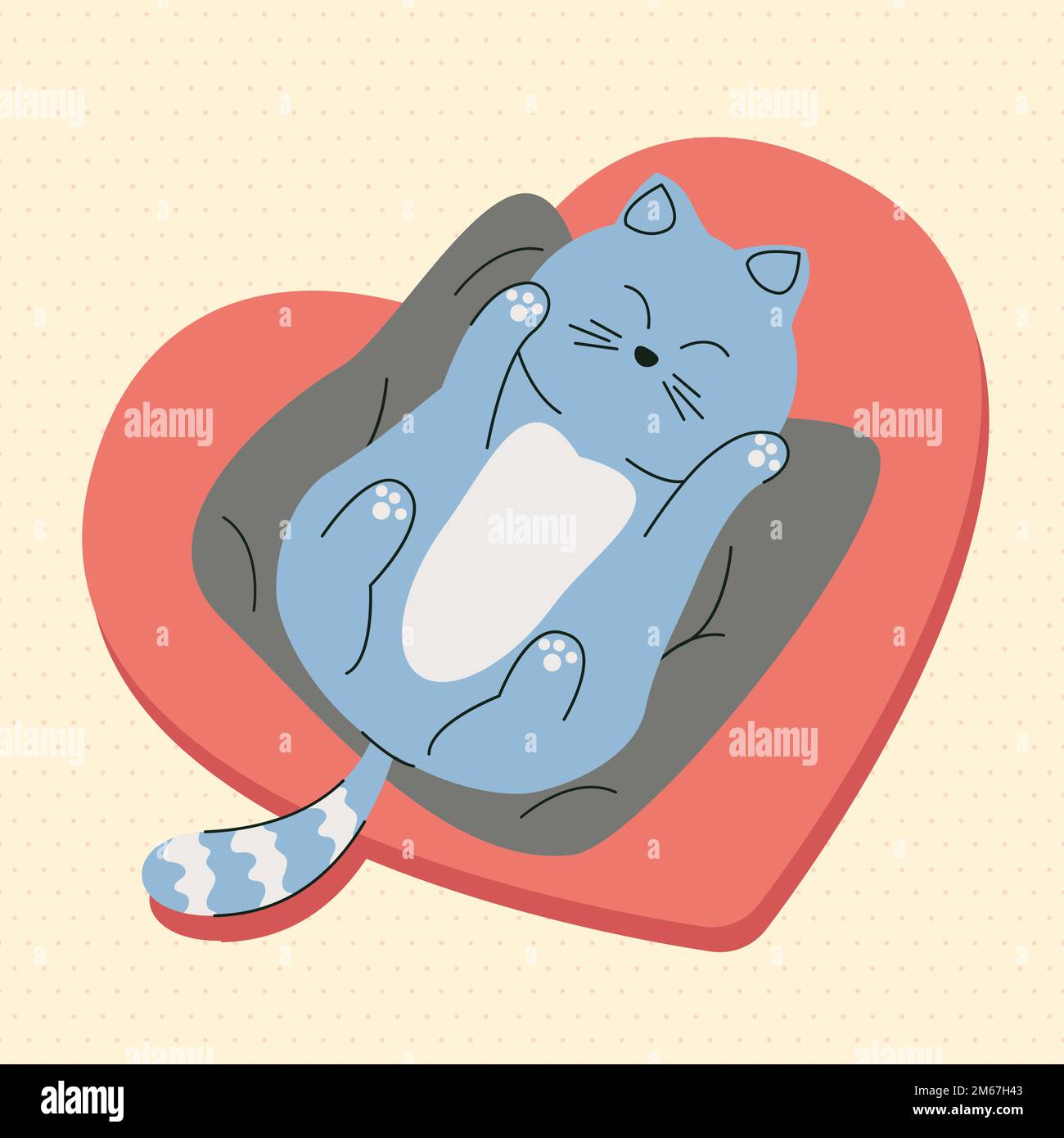 cute cat in heart Stock Vector Image & Art - Alamy