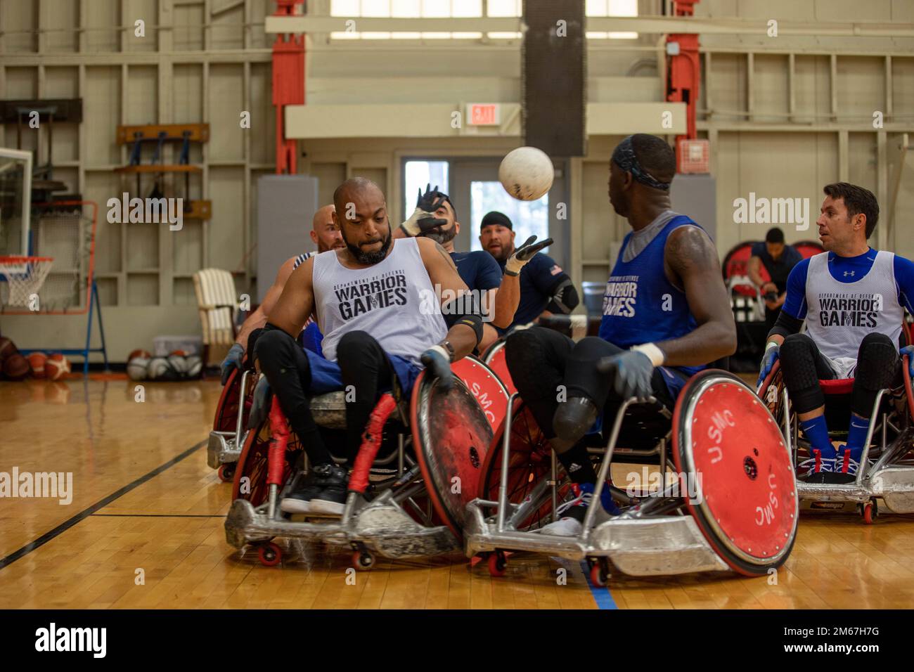 Invictus Games competitors participate in a scrimmage during rugby ...