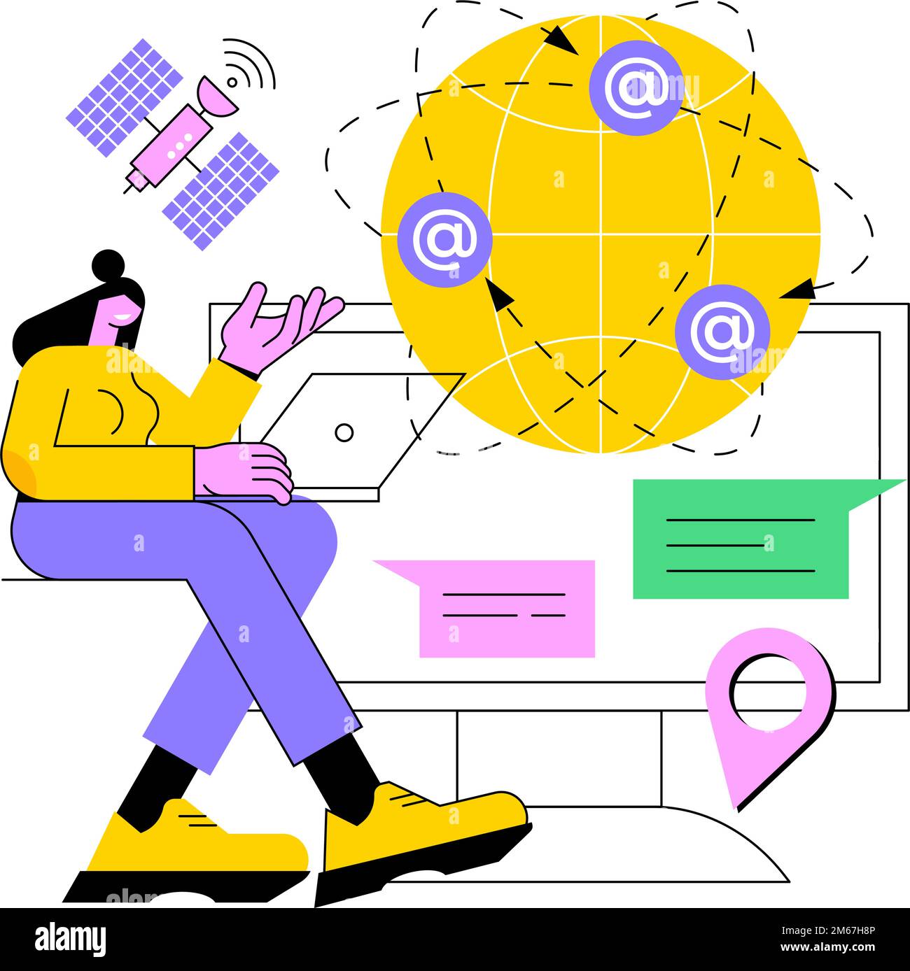 Global Web Connection Abstract Concept Vector Illustration Global Network Communication