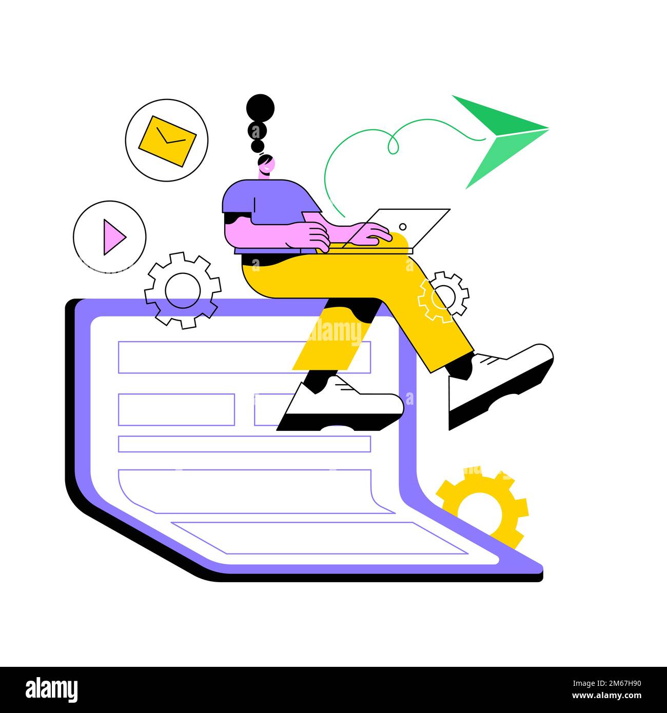 Bendable device technology abstract concept vector illustration ...