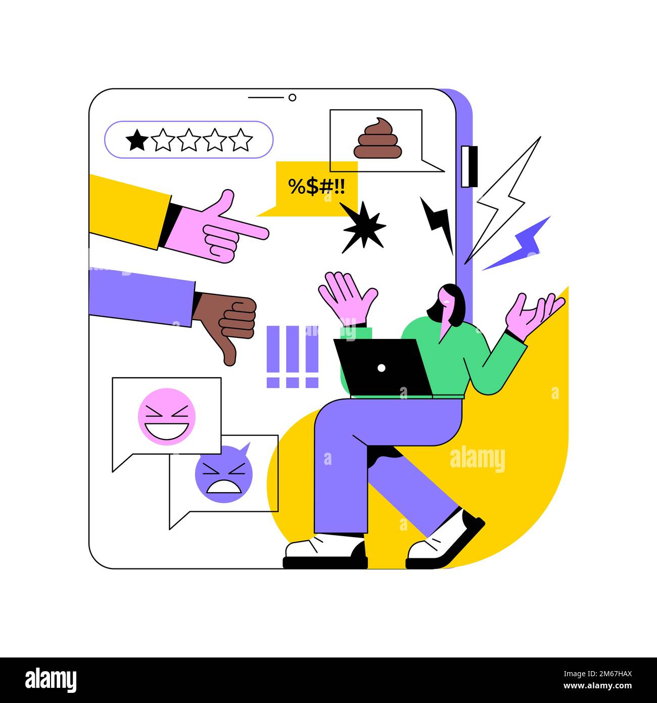 Internet shaming abstract concept vector illustration. Digital shaming ...
