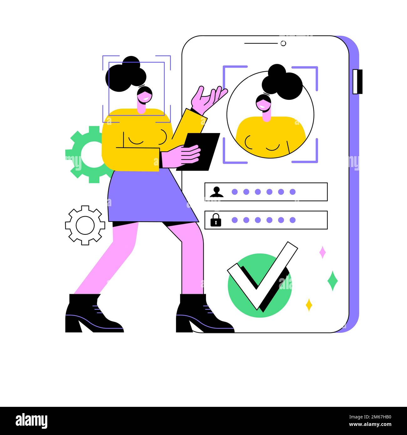 Verification technologies abstract concept vector illustration. Verification process, data ...