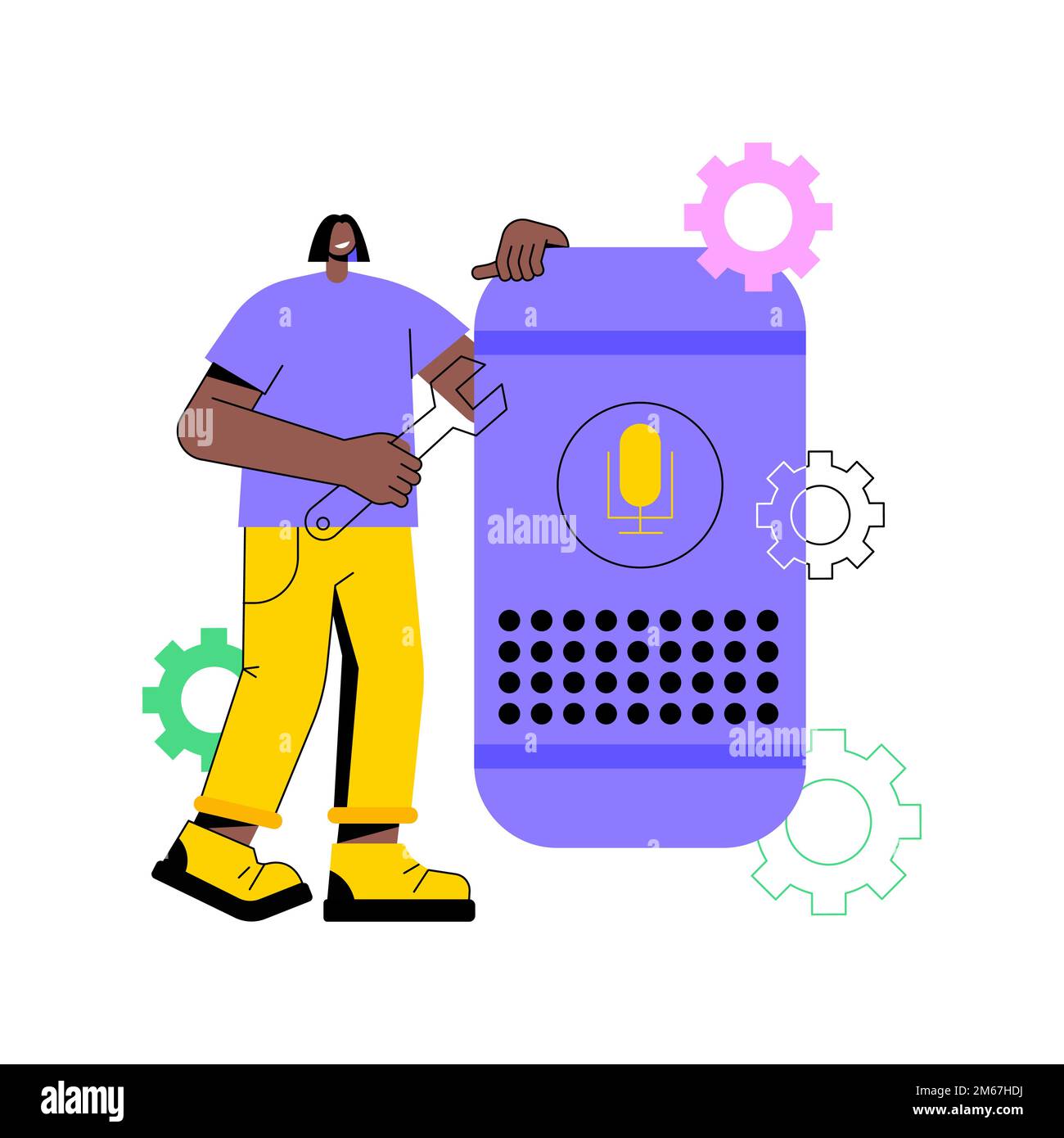 Smart speaker apps development abstract concept vector illustration ...