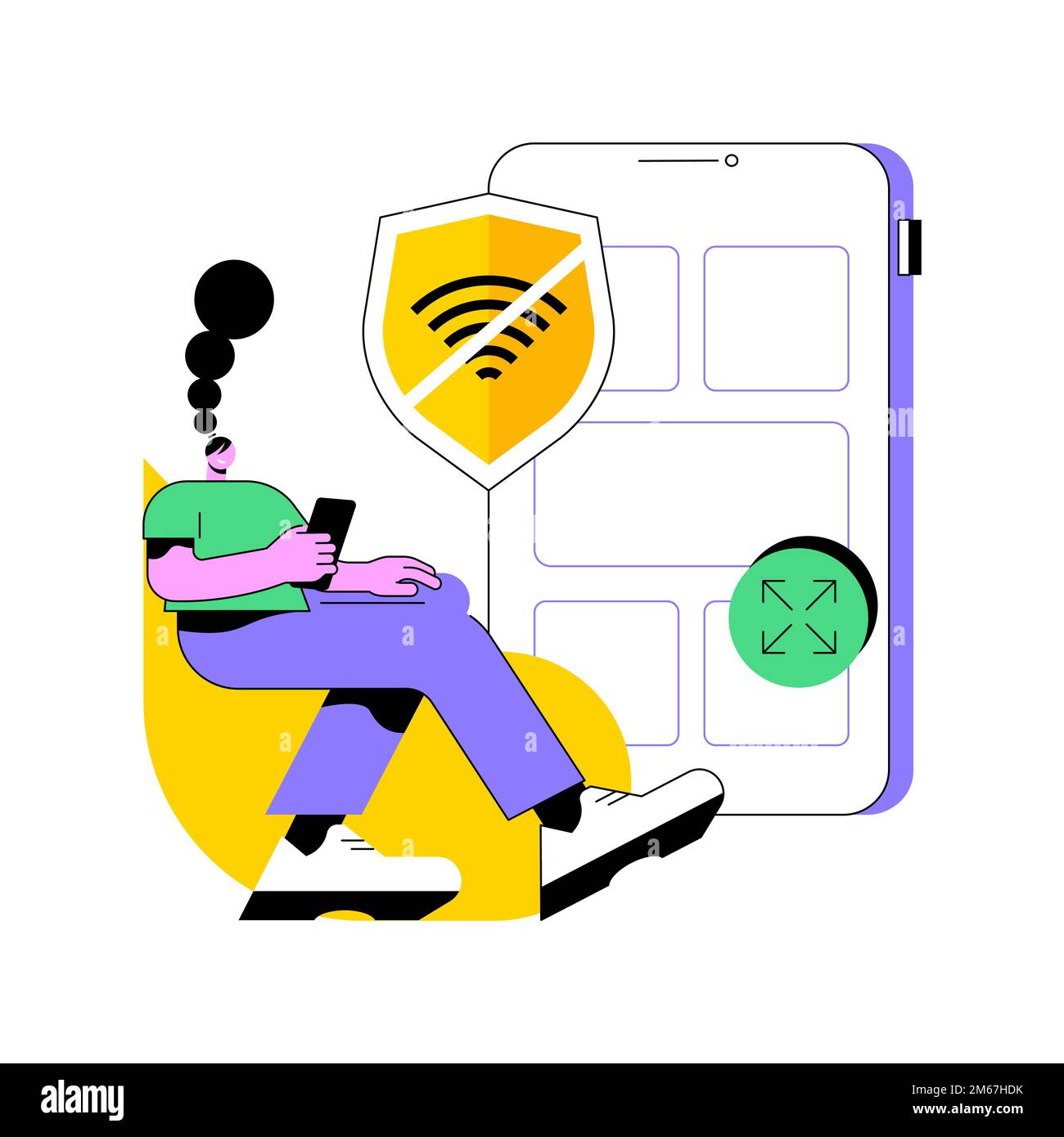 Progressive Web App Abstract Concept Vector Illustration Working Offline Web Pwa Application