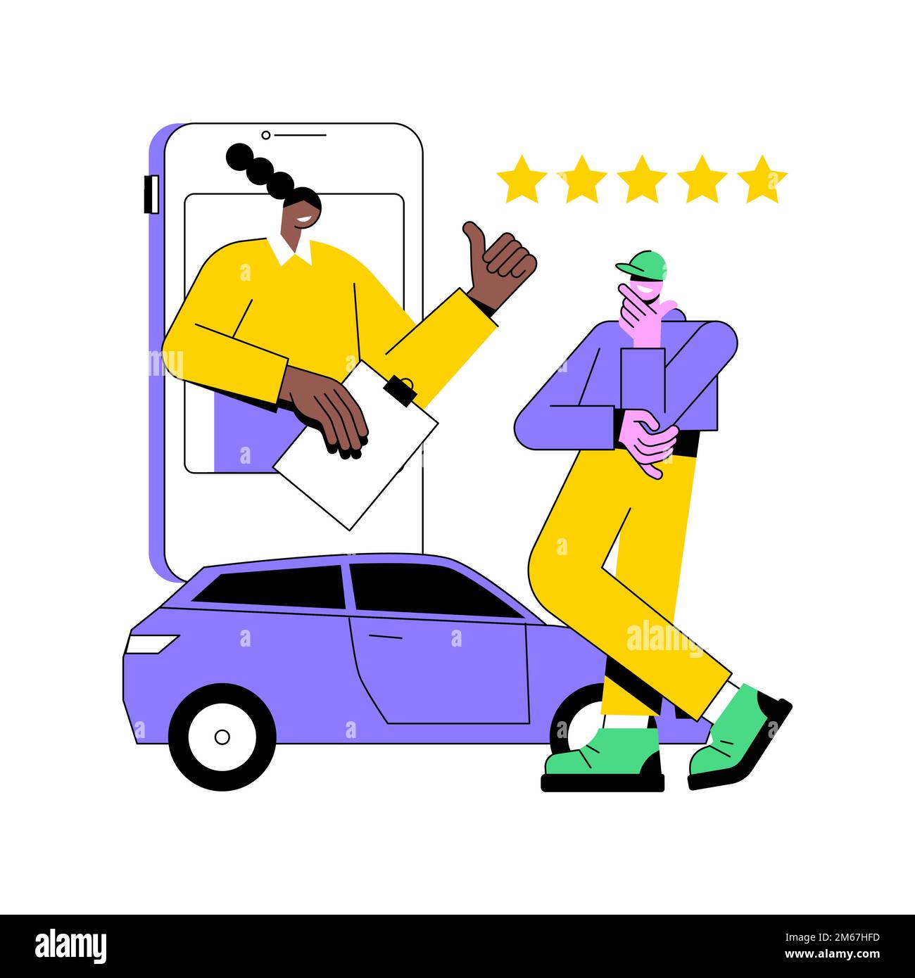 Car review video abstract concept vector illustration. Car review, test ...