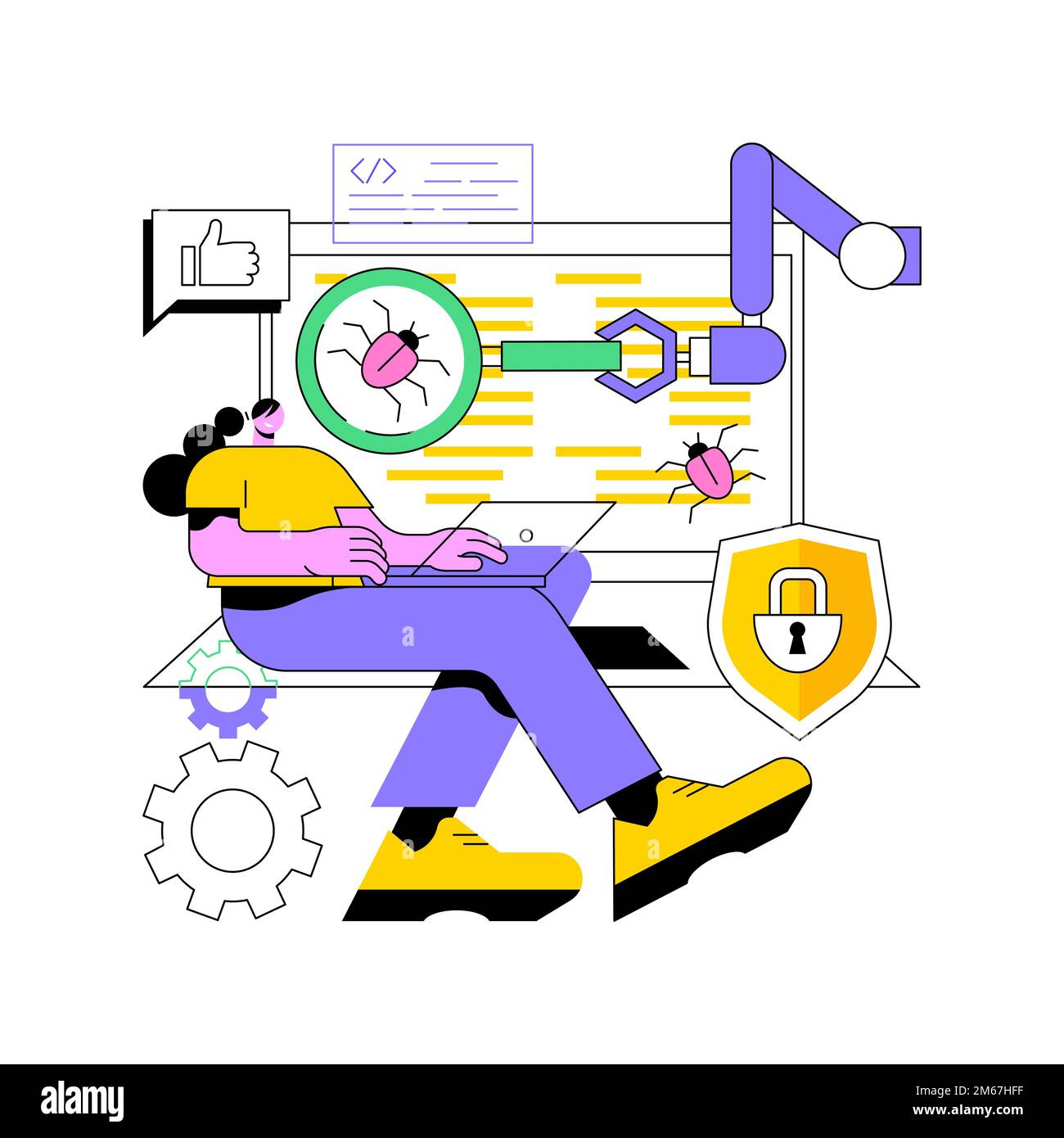 Automated Testing Abstract Concept Vector Illustration Automotive Executed Test App