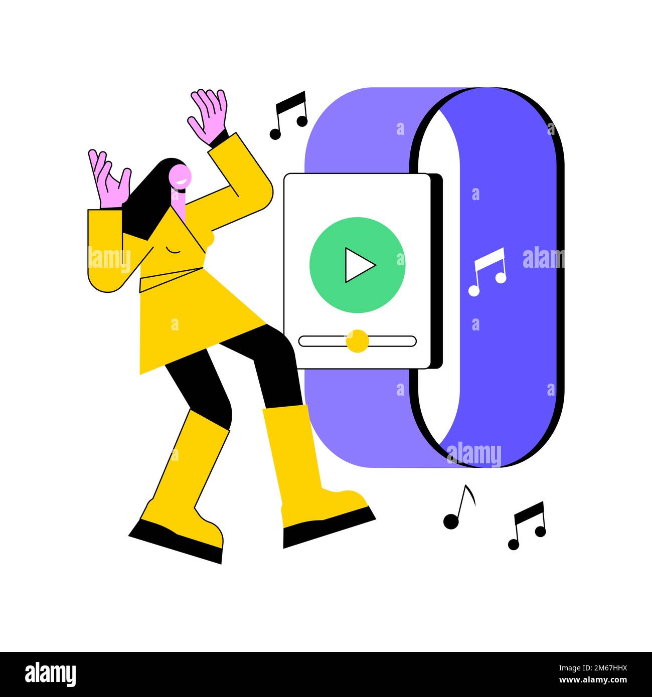 Smartwatch as portable media player abstract concept vector ...