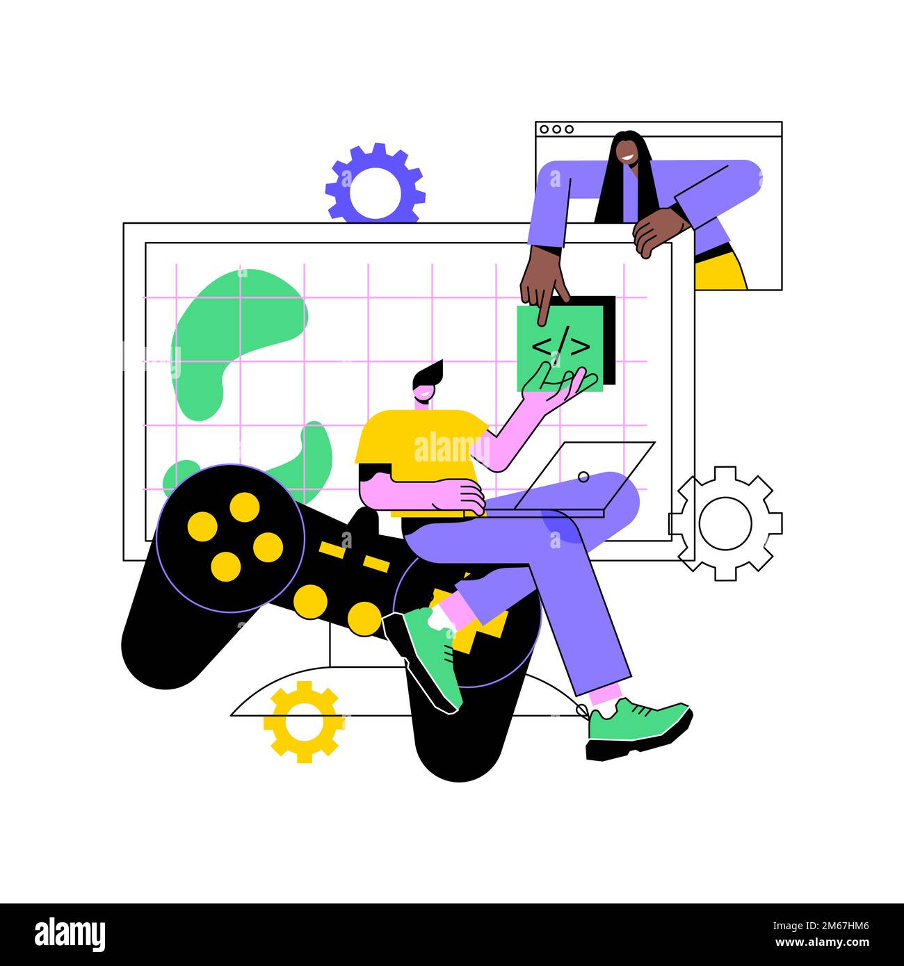 Computer games development abstract concept vector illustration. Video ...