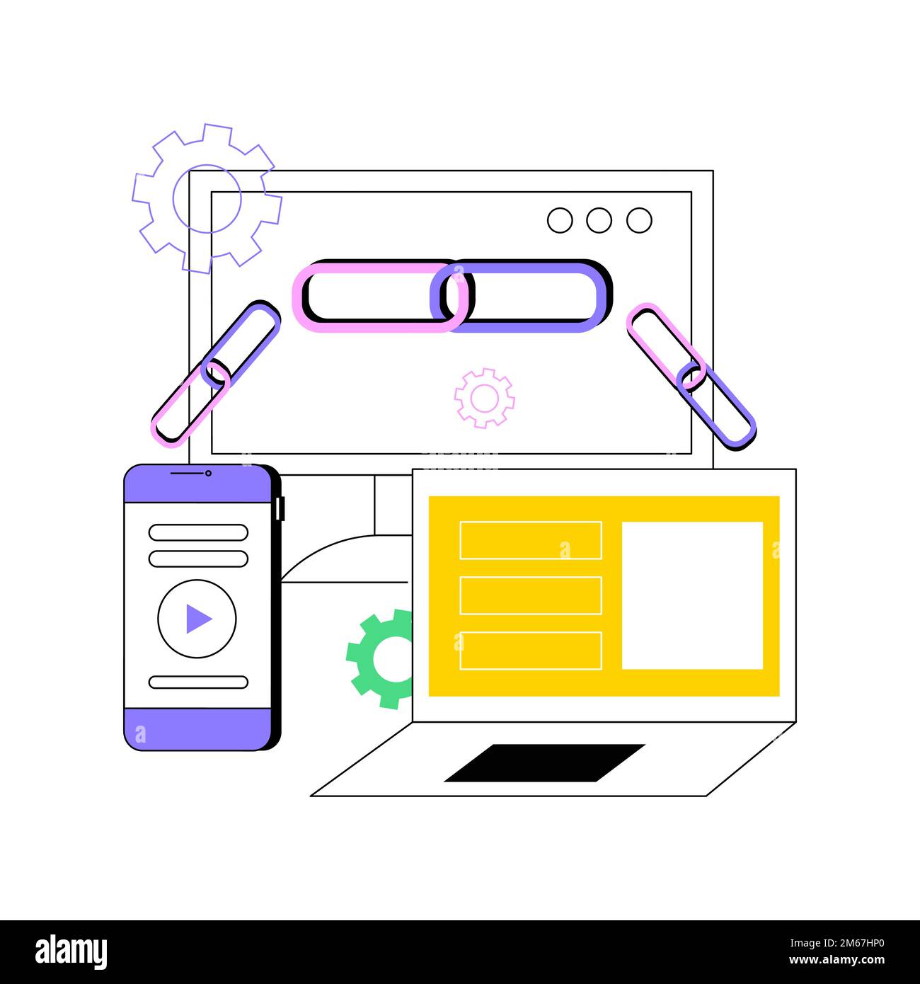 Link building abstract concept vector illustration. SEO strategies ...