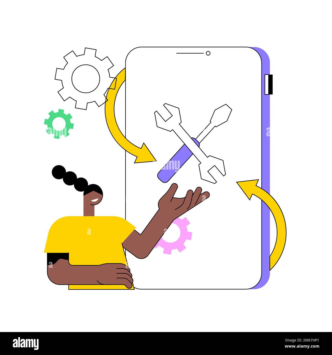 Refurbished device abstract concept vector illustration. Refurbished ...