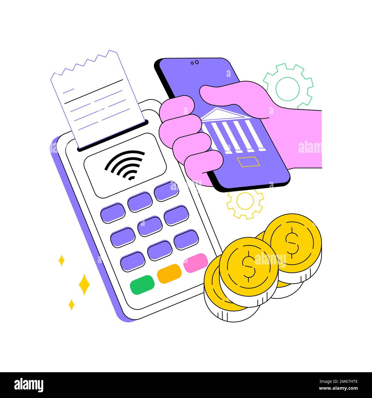 Contactless payment abstract concept vector illustration. Contactless ...