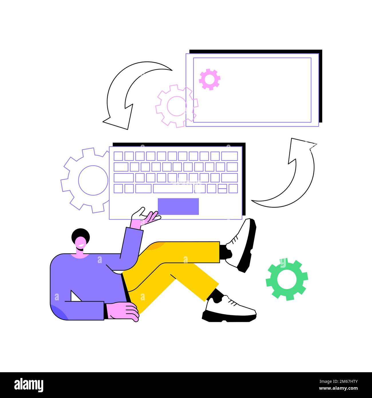 Detachable device technology abstract concept vector illustration ...