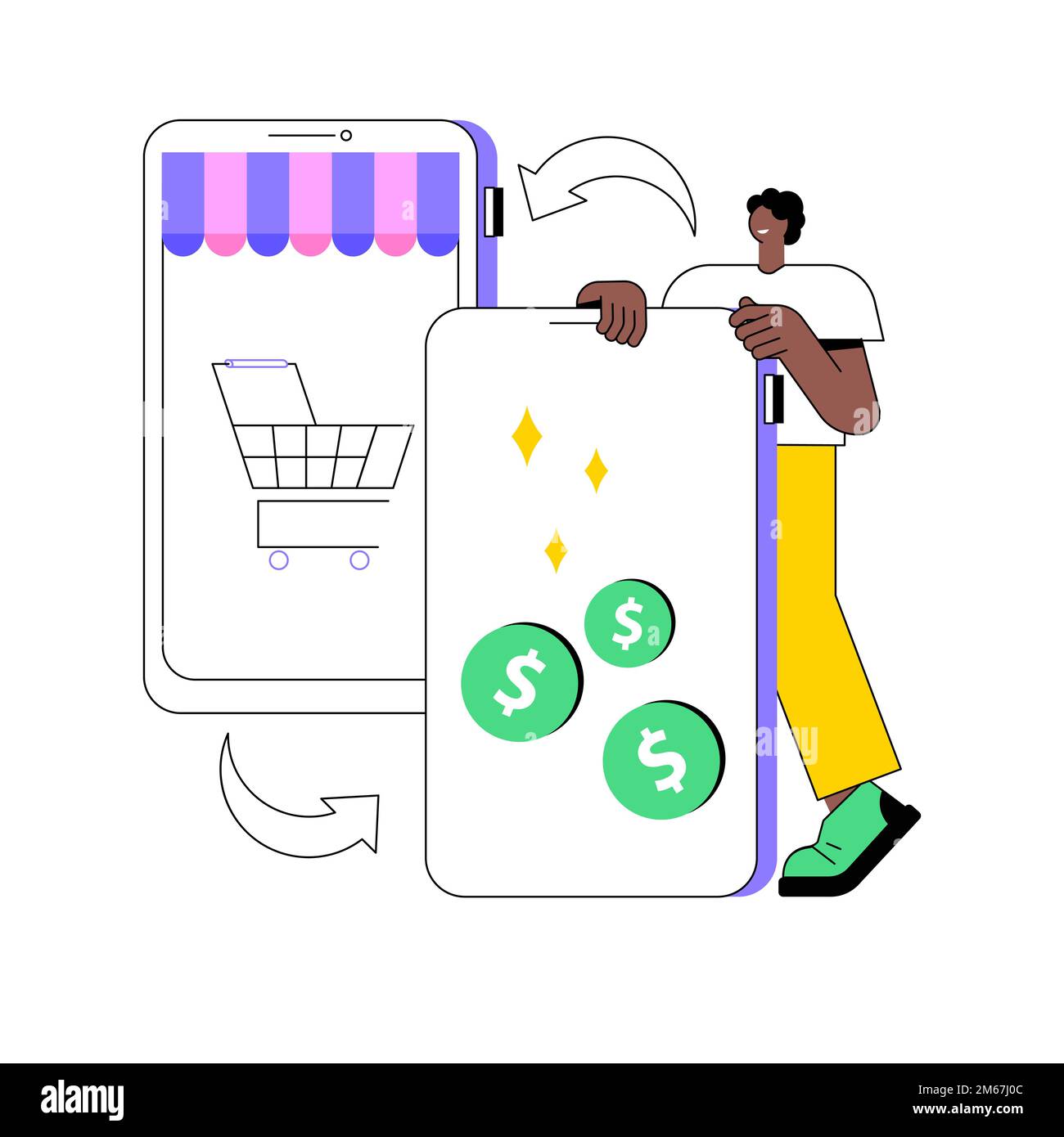 Mobile device trade-in abstract concept vector illustration. Sell old ...