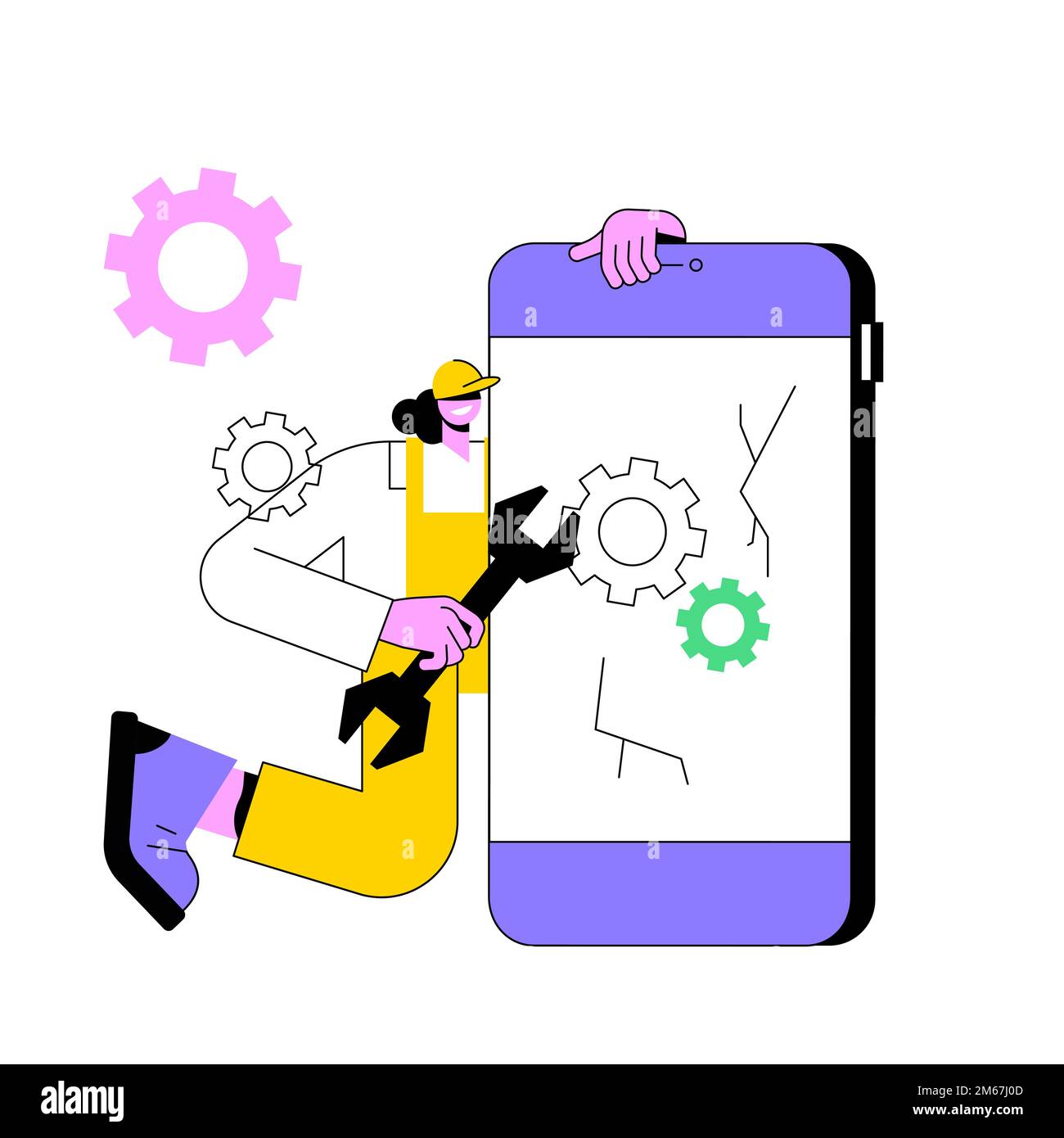 Smartphone repair abstract concept vector illustration. Cell phone ...