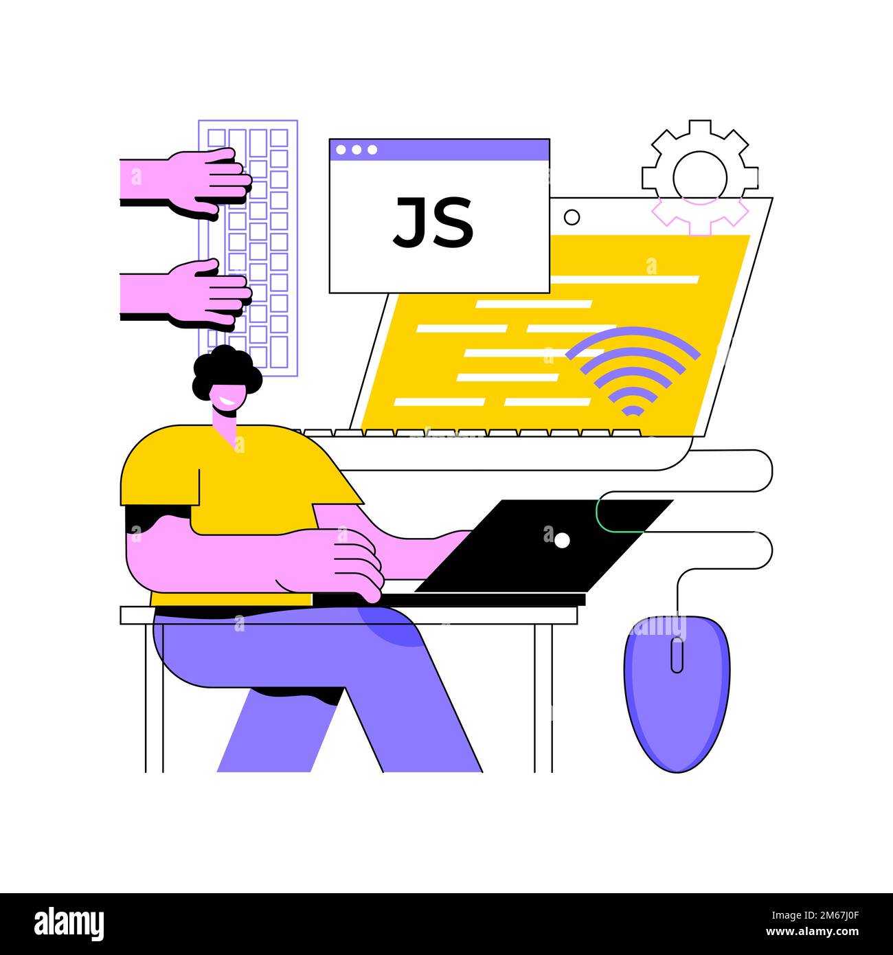 Javascript Abstract Concept Vector Illustration Game Engine Js Development Web Programming