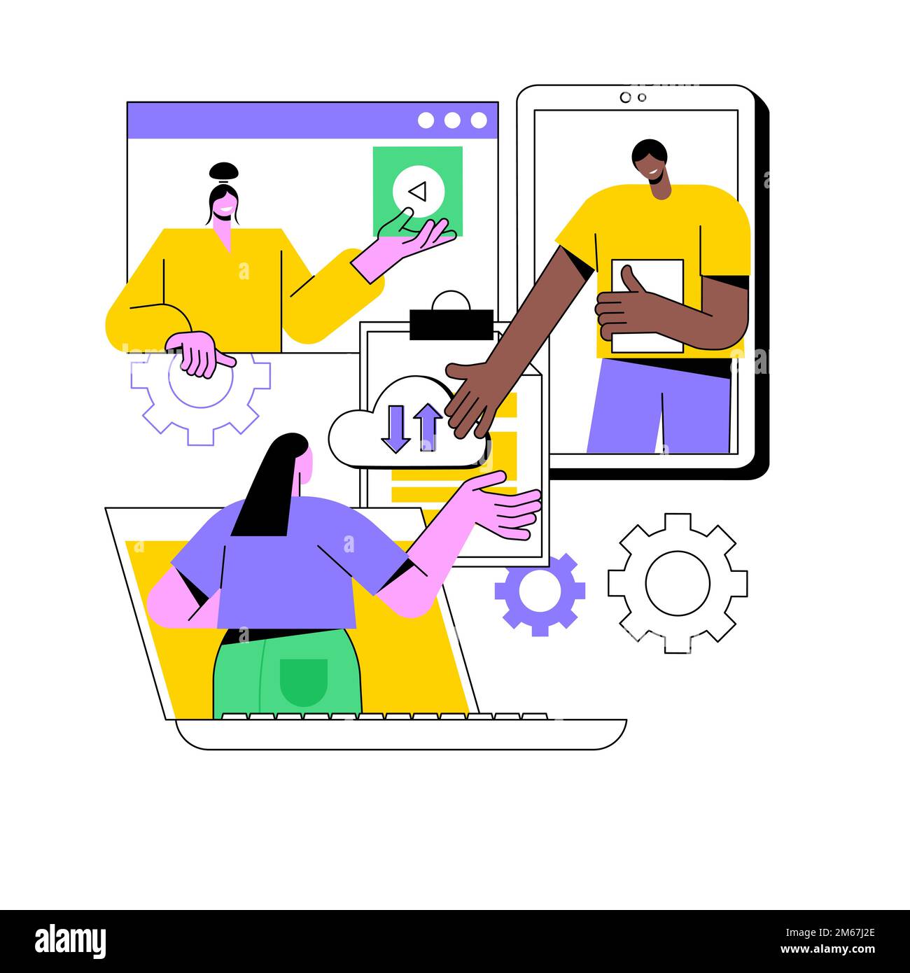 Shared document abstract concept vector illustration. Public folder ...