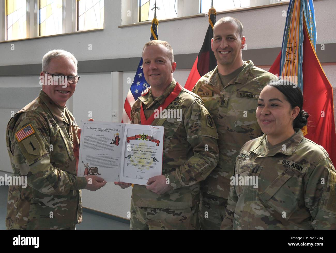 U.S. Army Maj. Gen. Gregory Brady and Command Sgt. Maj. Giancarlo Macri ...