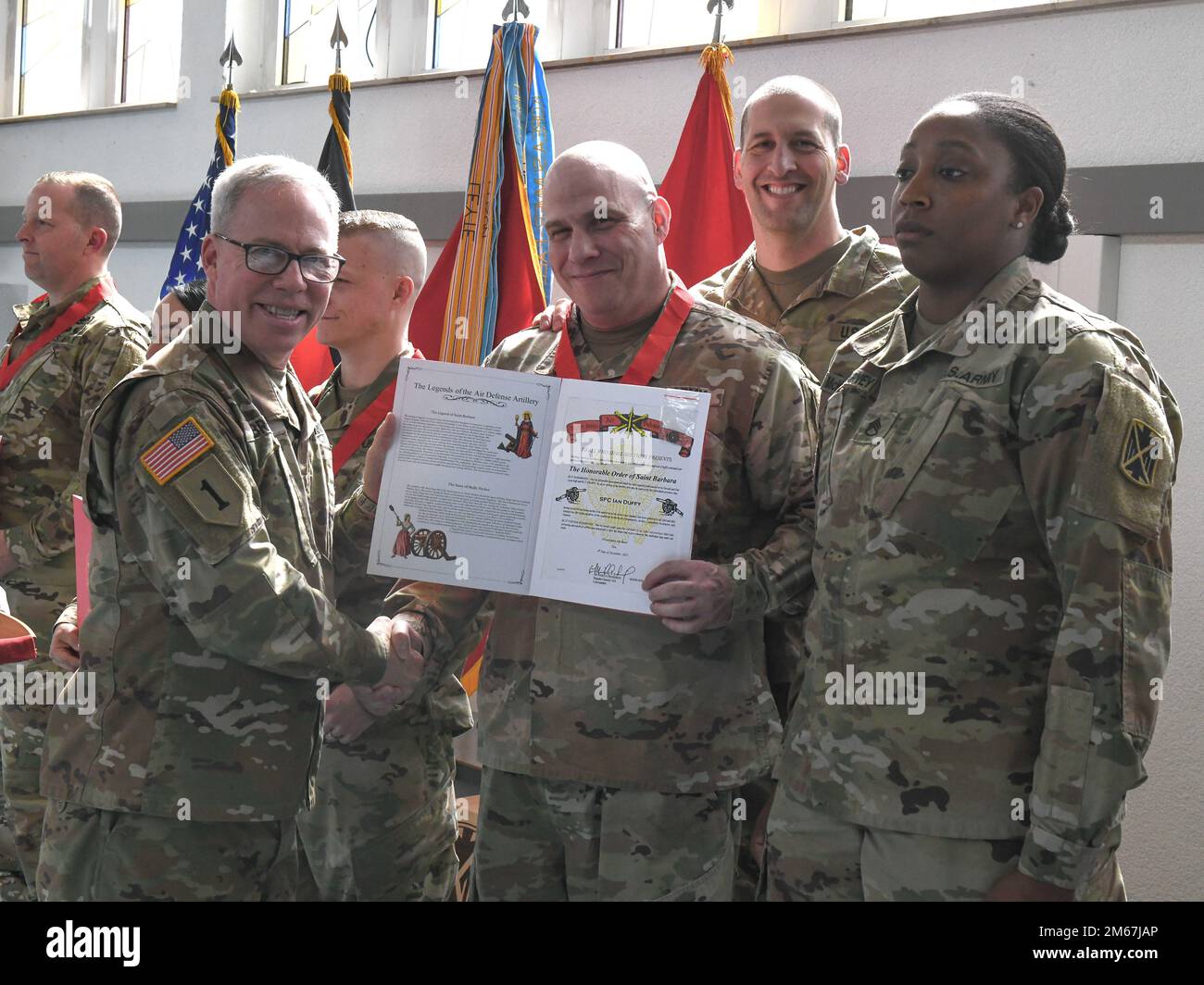 U.S. Army Maj. Gen. Gregory Brady and Command Sgt. Maj. Giancarlo Macri ...