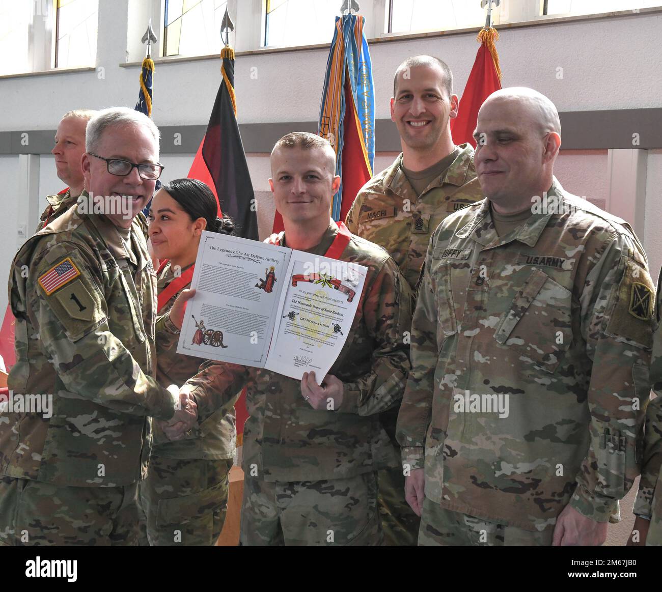 U.S. Army Maj. Gen. Gregory Brady and Command Sgt. Maj. Giancarlo Macri ...