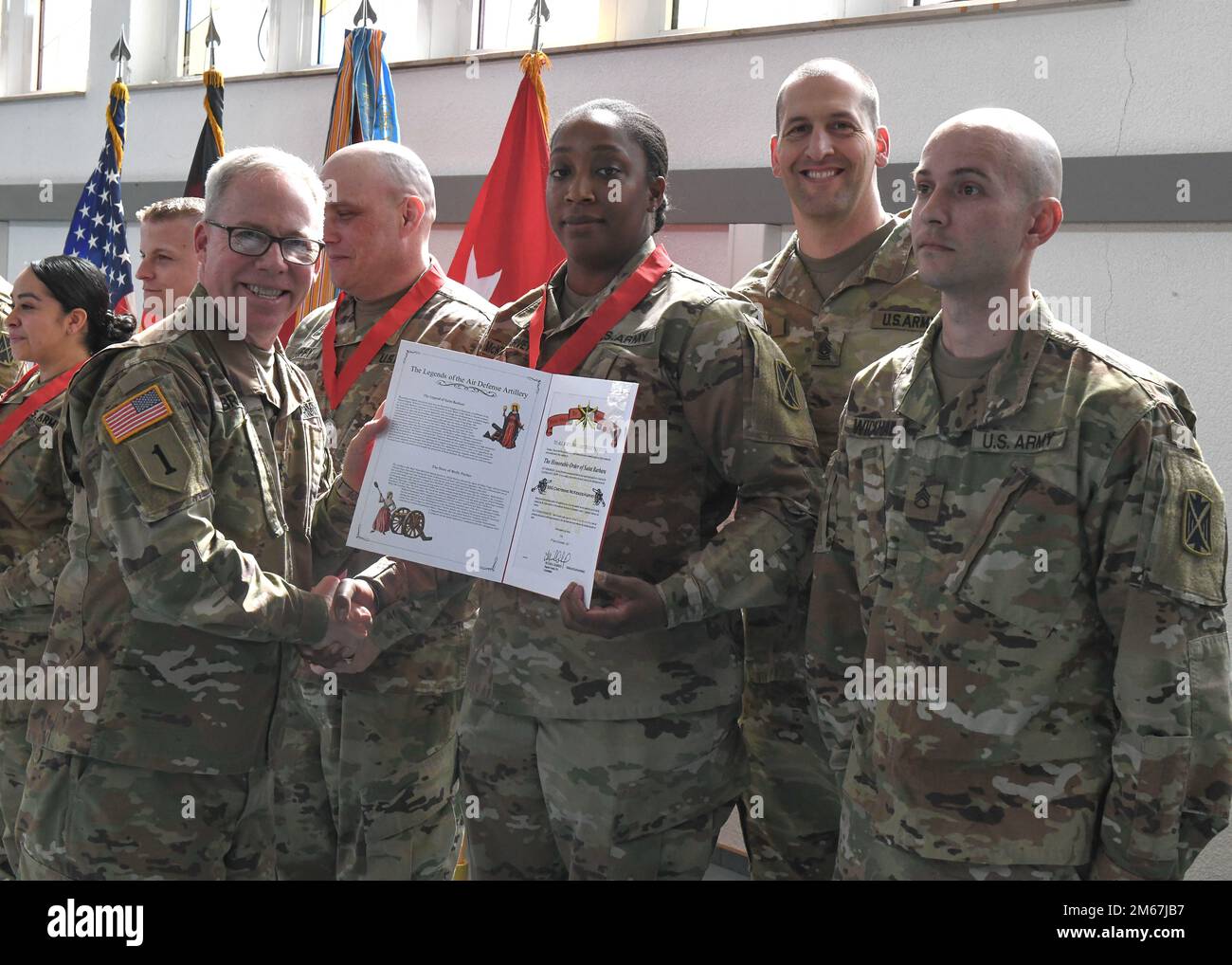 U.S. Army Maj. Gen. Gregory Brady and Command Sgt. Maj. Giancarlo Macri ...