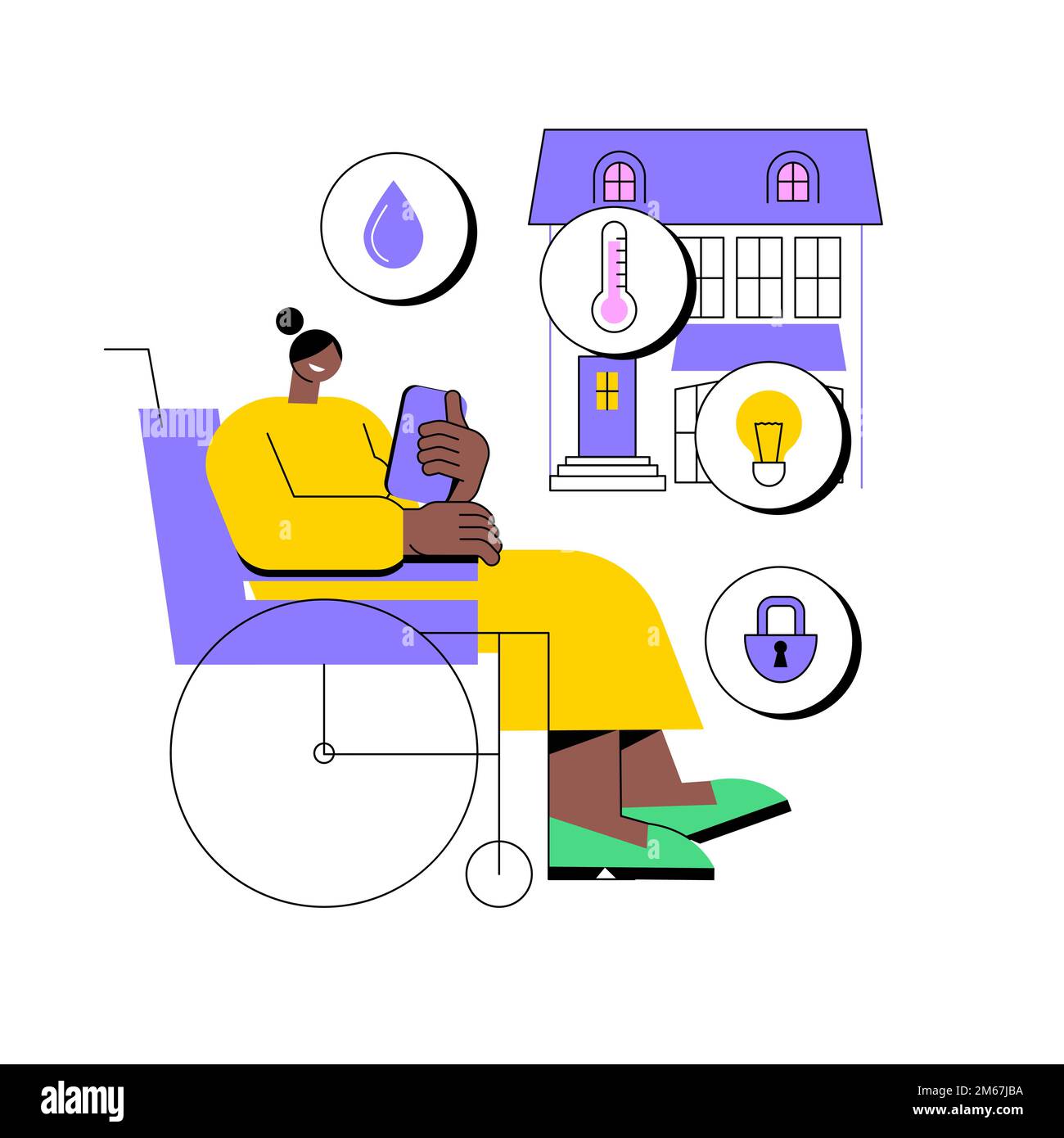 Smart technology for persons with disabilities abstract concept vector illustration. Home ...