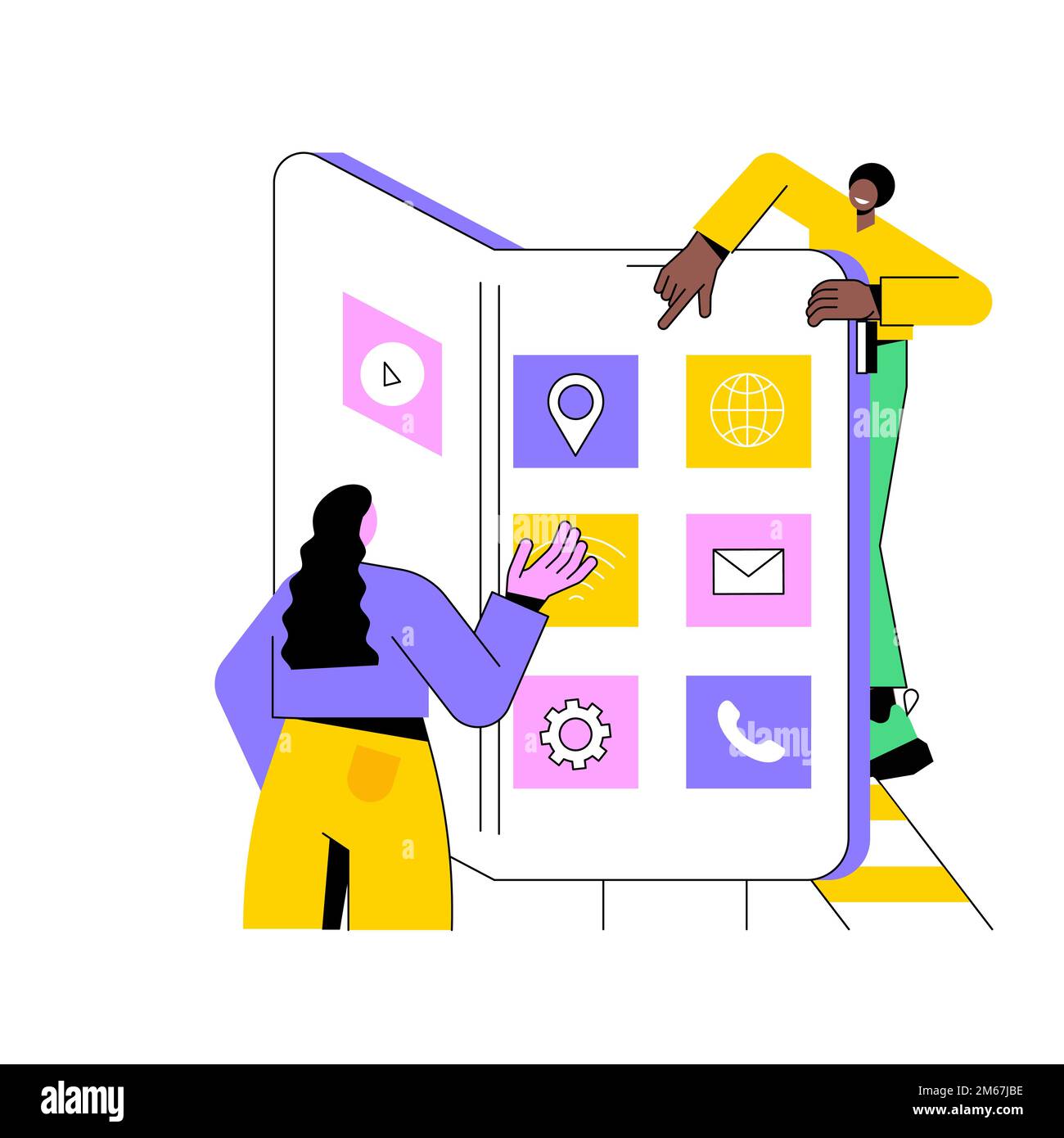 Foldable smartphone abstract concept vector illustration. Foldable ...