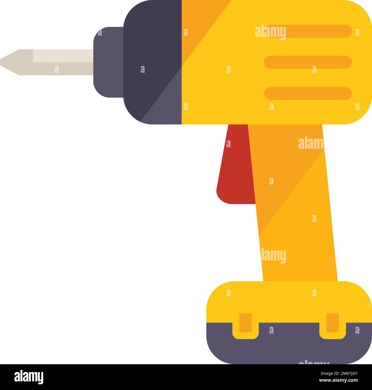 Electric drill icon flat vector. Hand tool. Power screw isolated Stock ...