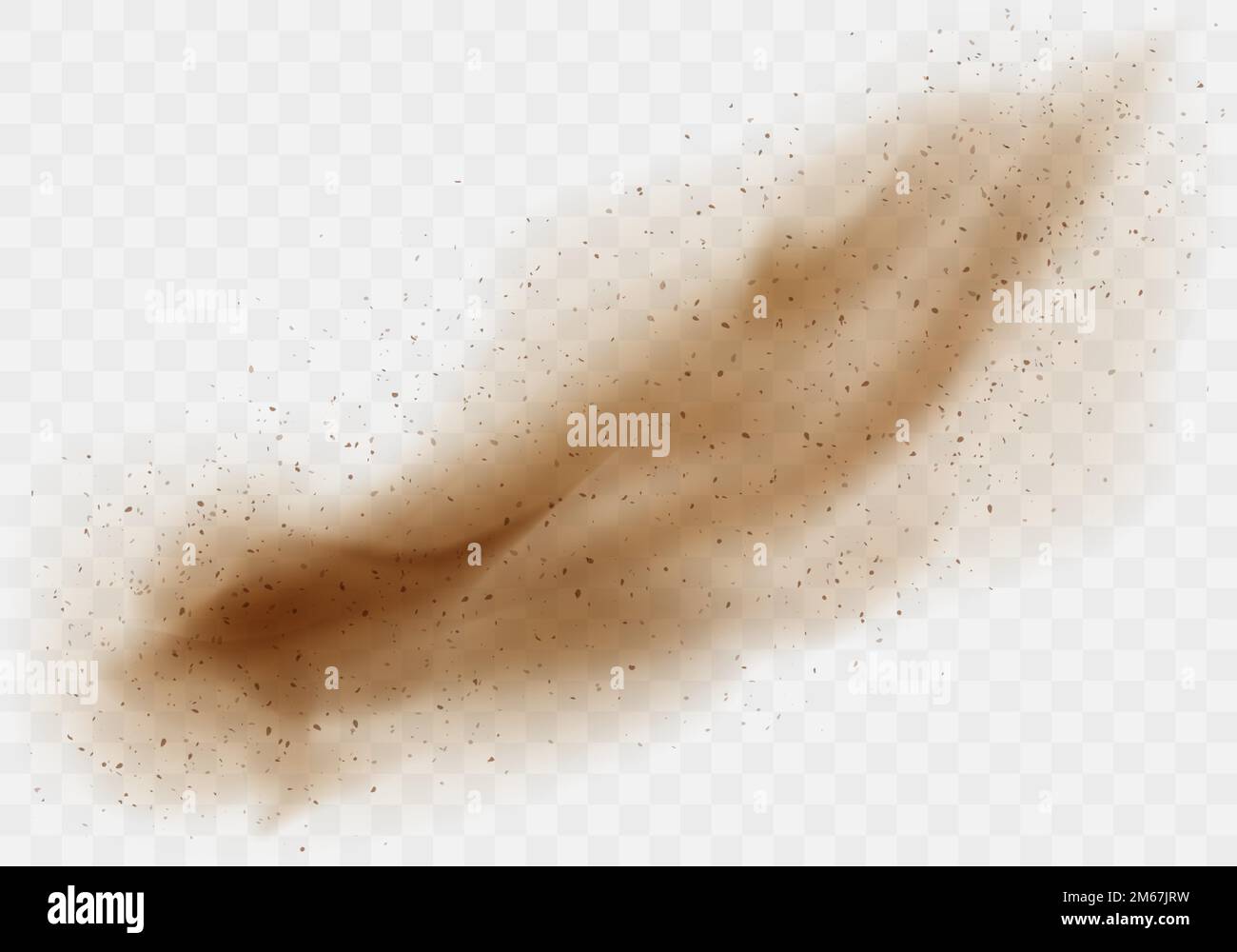 Brown dusty cloud or dry sand flying with a gust of wind, sandstorm ...